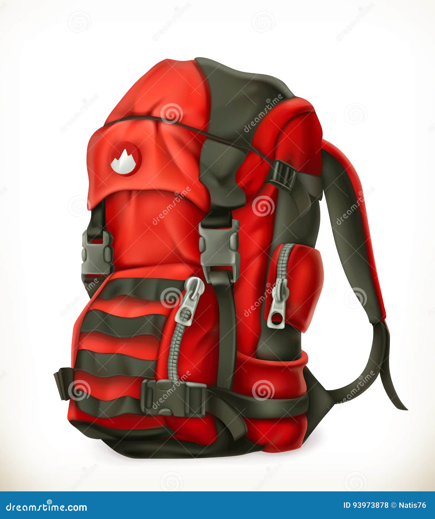 Tourist Man With Backpack, Side View, African Safari Travel, Cartoon ...