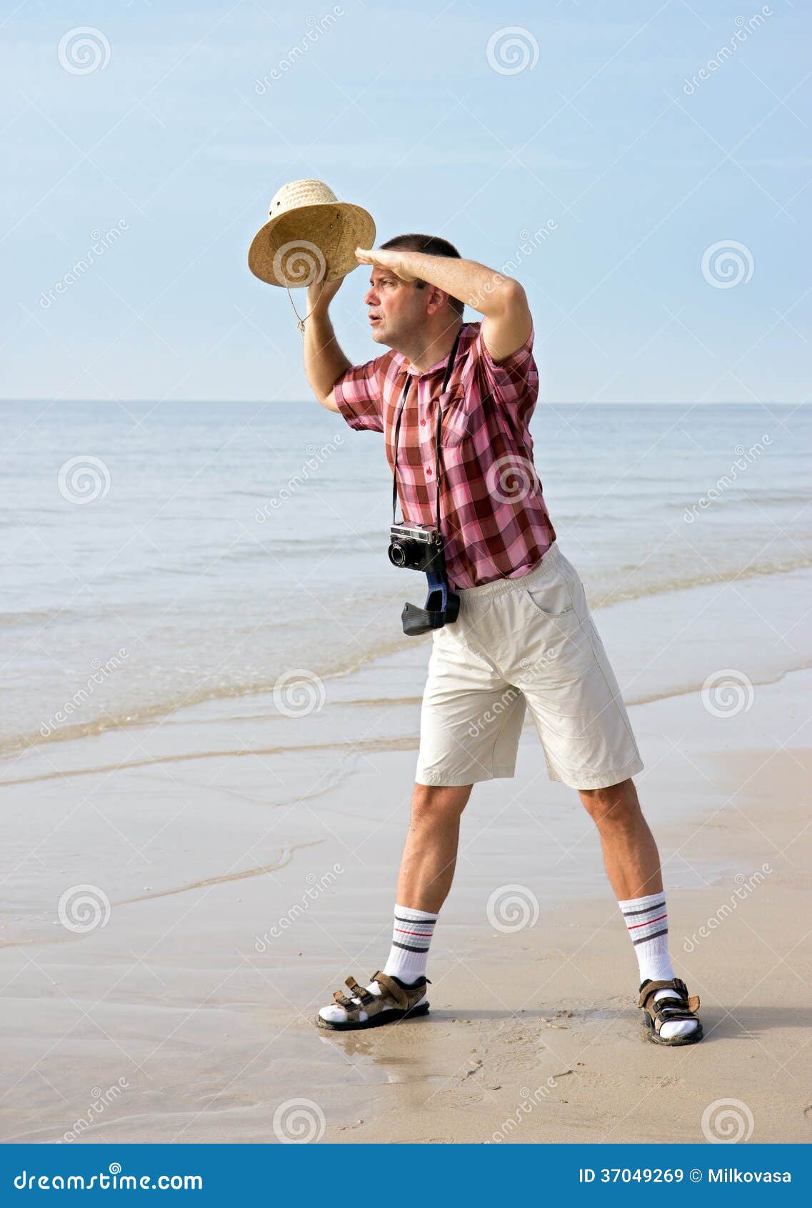 Tourist on beach stock image. Image of camera, ocean - 37049269