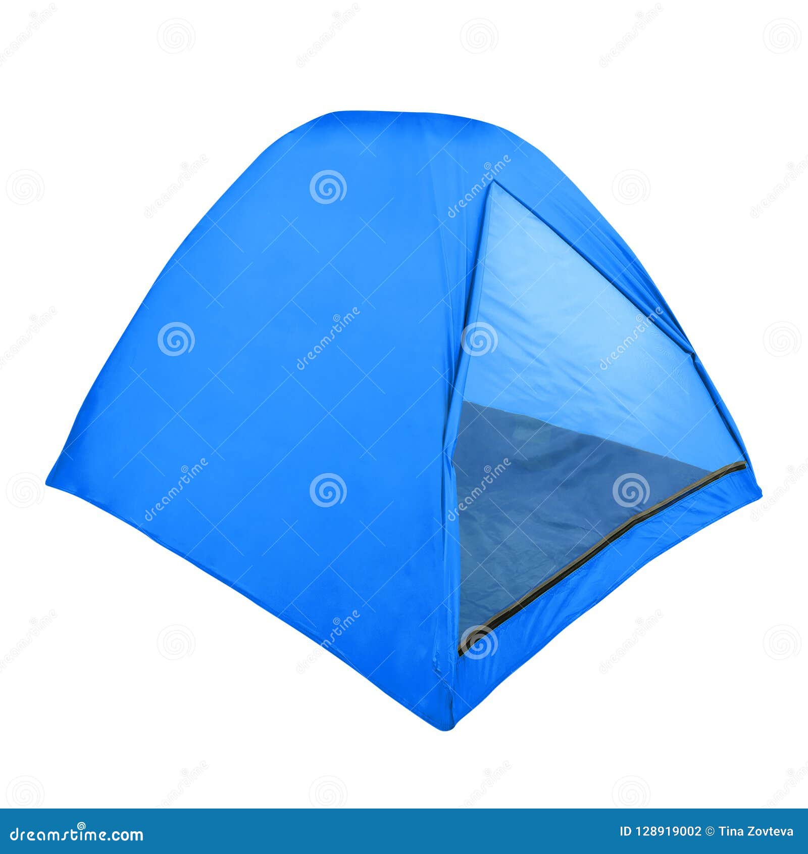Tourist Blue Tent Isolated on White Stock Photo - Image of rest ...