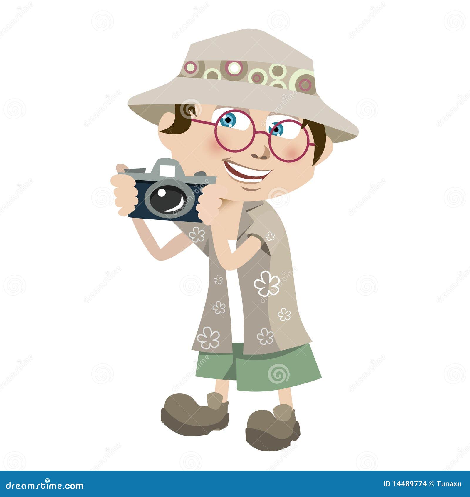 Fat Tourist Cartoon Vector | CartoonDealer.com #54650119
