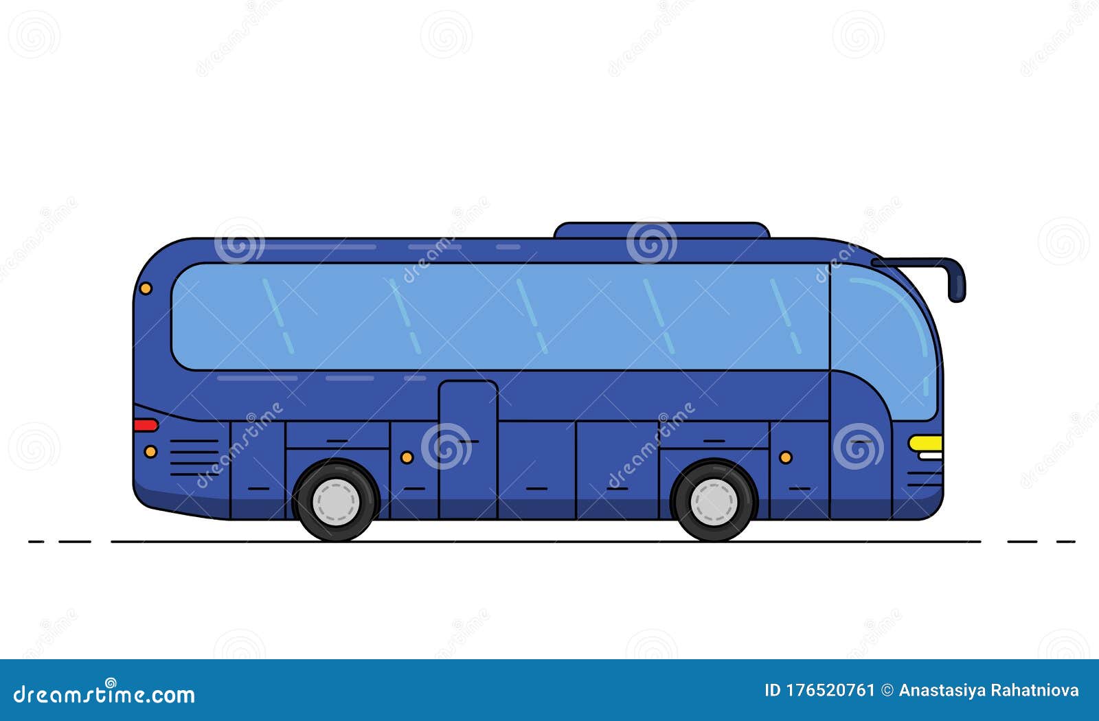 Tourist Bus ,passenger Transport Design Flat Style Stock Vector ...