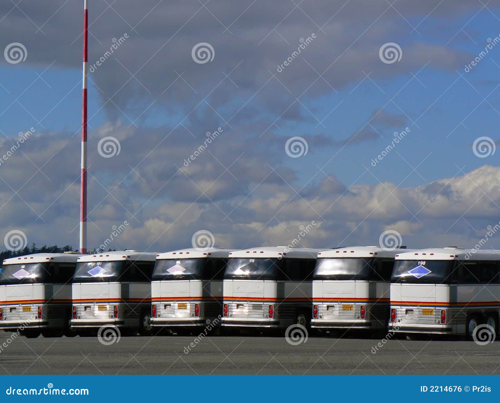 Tourist buses stock photo. Image of white, parking, lineup - 2214676