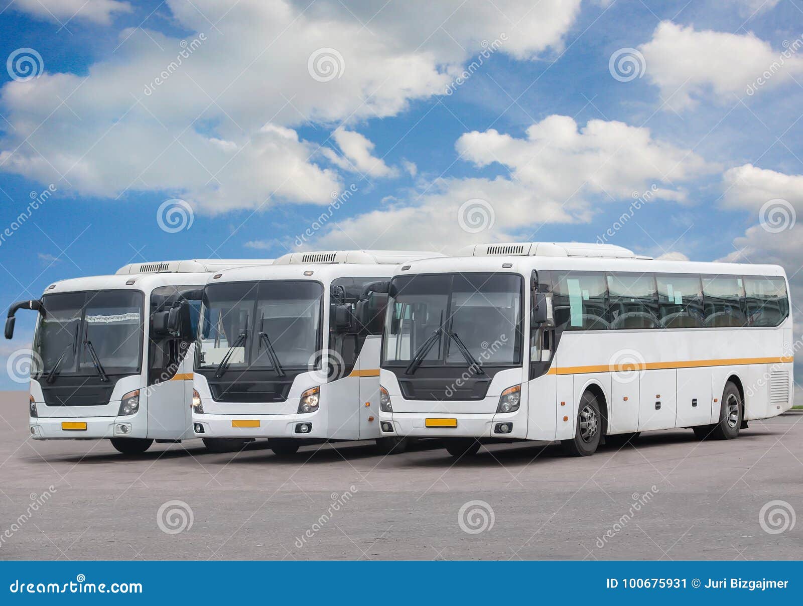 Tourist buses on parking stock image. Image of carry - 100675931