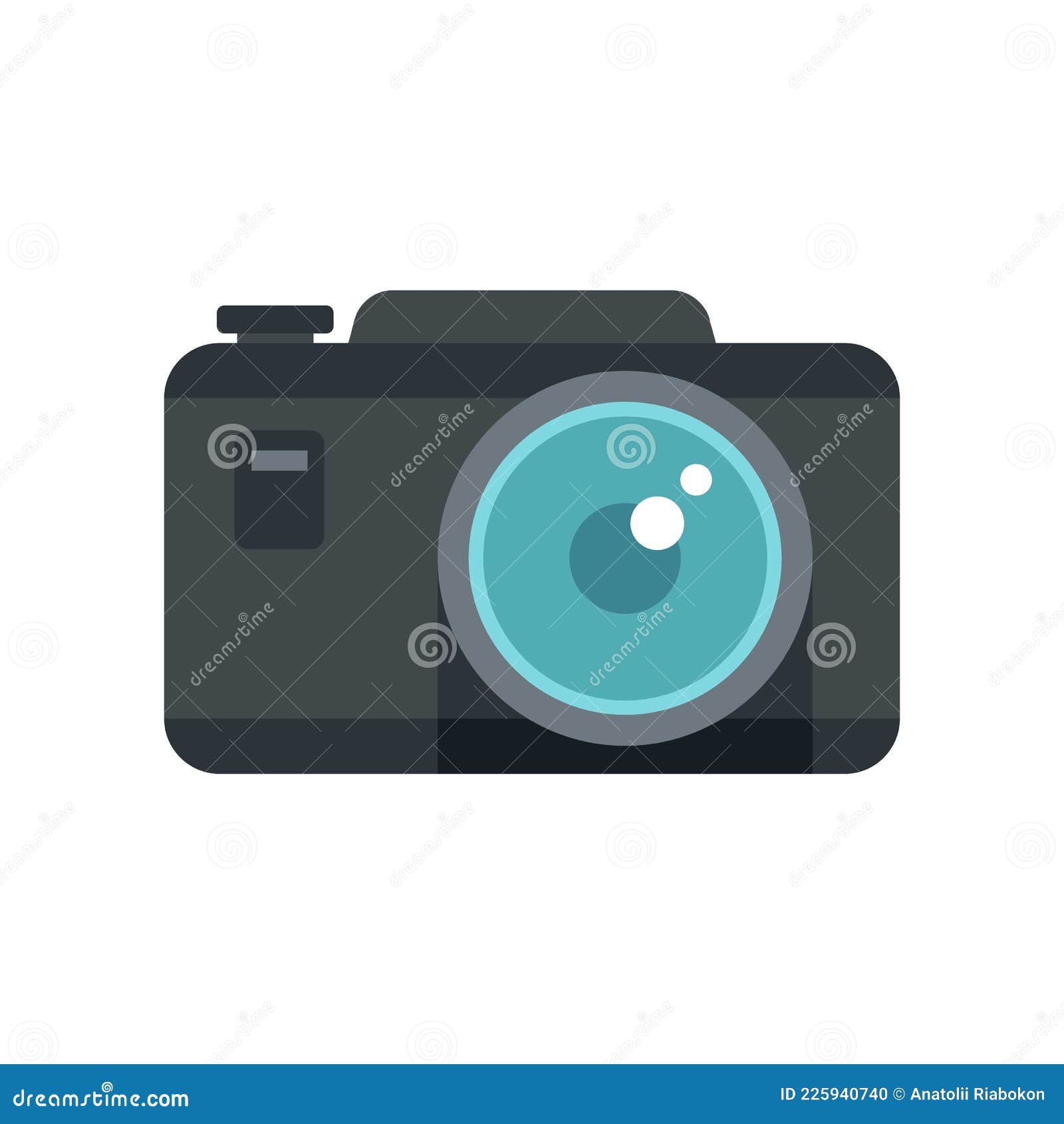 Tourist Camera Icon Flat Isolated Vector Stock Vector - Illustration of ...