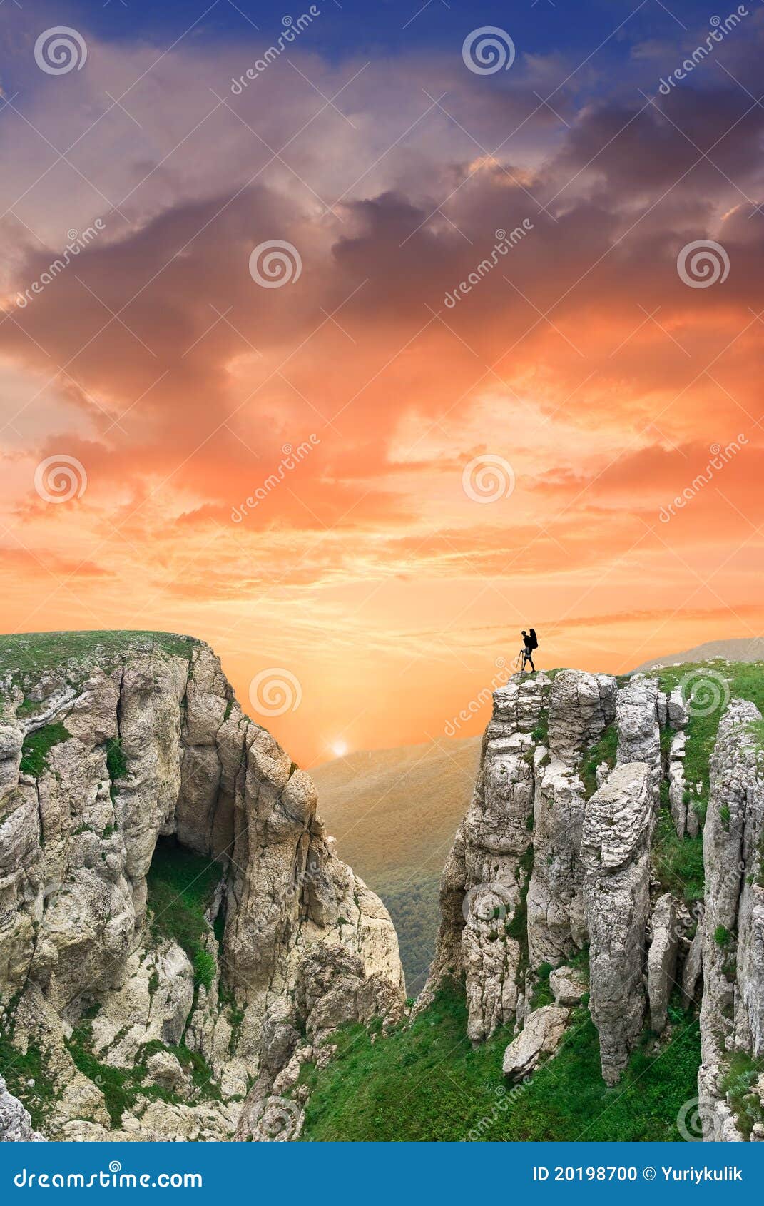 Tourist in a Evening Mountains Stock Photo - Image of mountains, hike ...