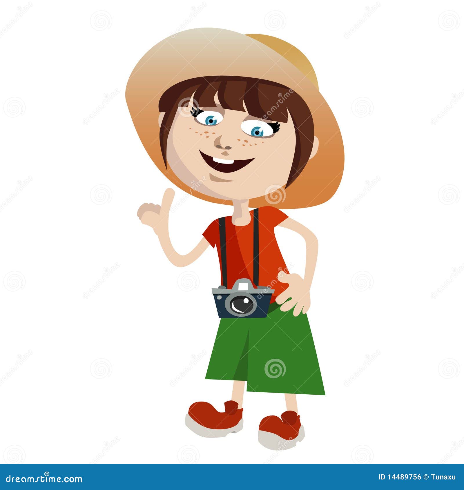 Tourist Girl Travel Map And Suitcase Pictogram Vector Illustration ...