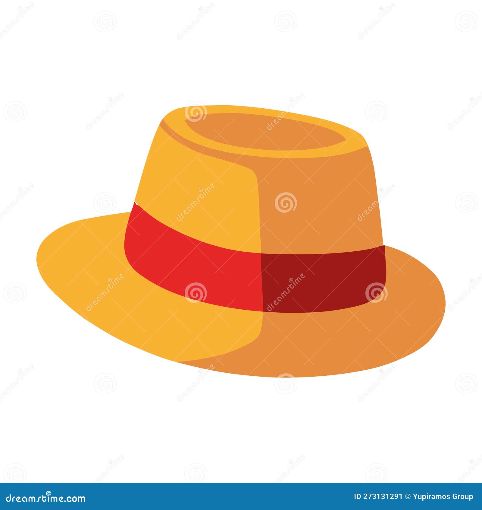 Tourist Hat with Red Ribbon Stock Vector - Illustration of travel ...