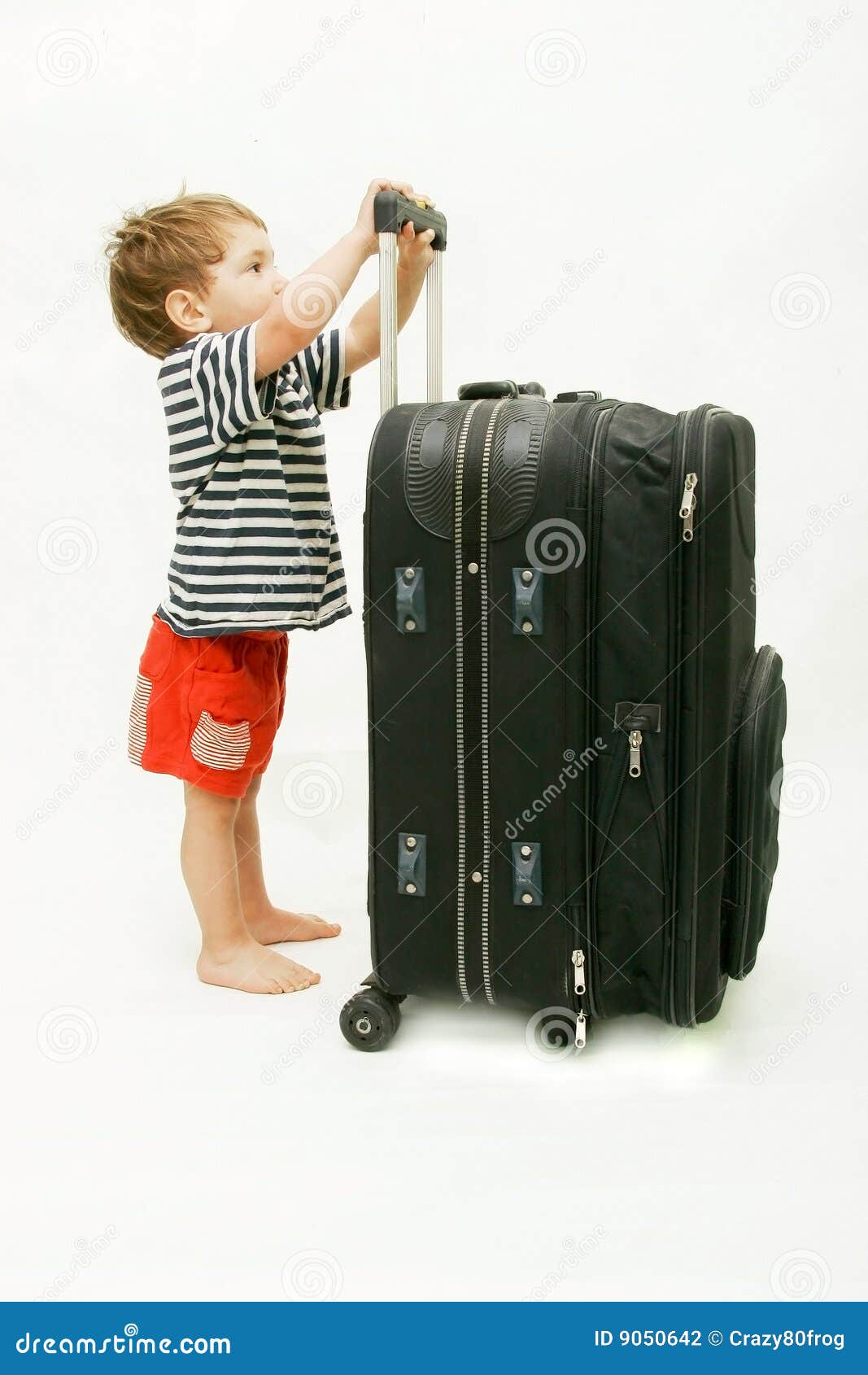 Tourist with Heavy Suitcase Stock Photo - Image of baggage, preparation ...