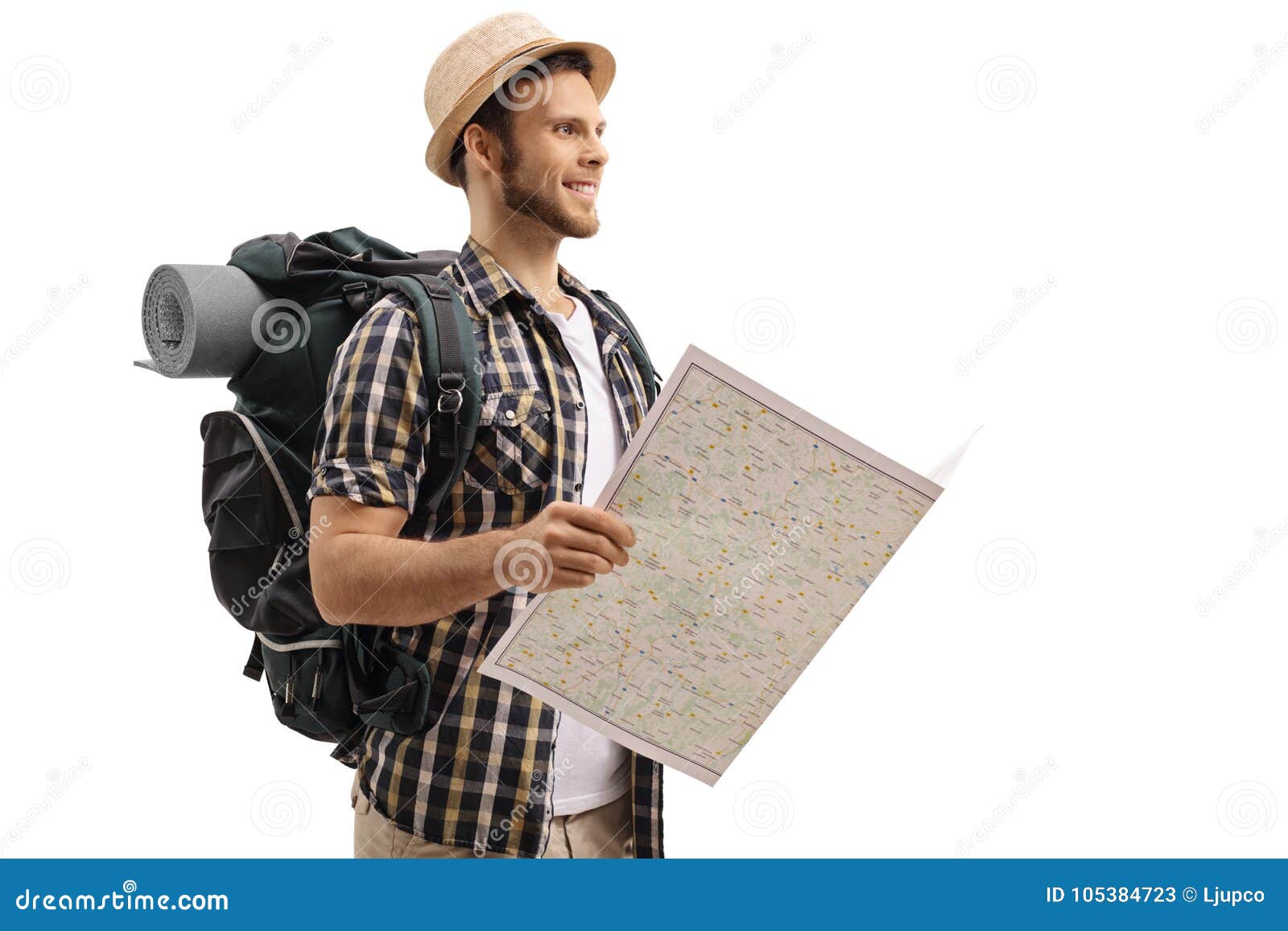 Tourist Holding a Generic Map Stock Image - Image of lifestyle, young ...