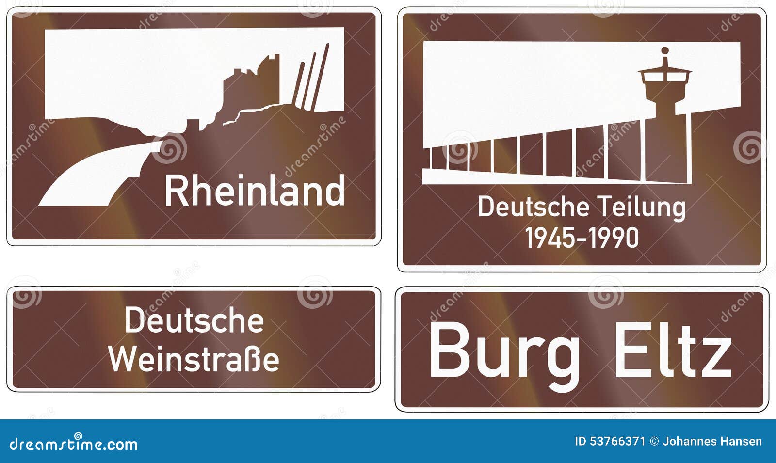 Tourist Information Signs in Germany Stock Illustration - Illustration ...