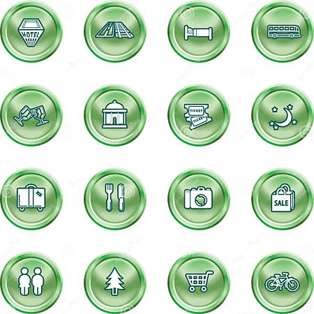 Tourist locations icon set stock vector. Illustration of rail - 2862577