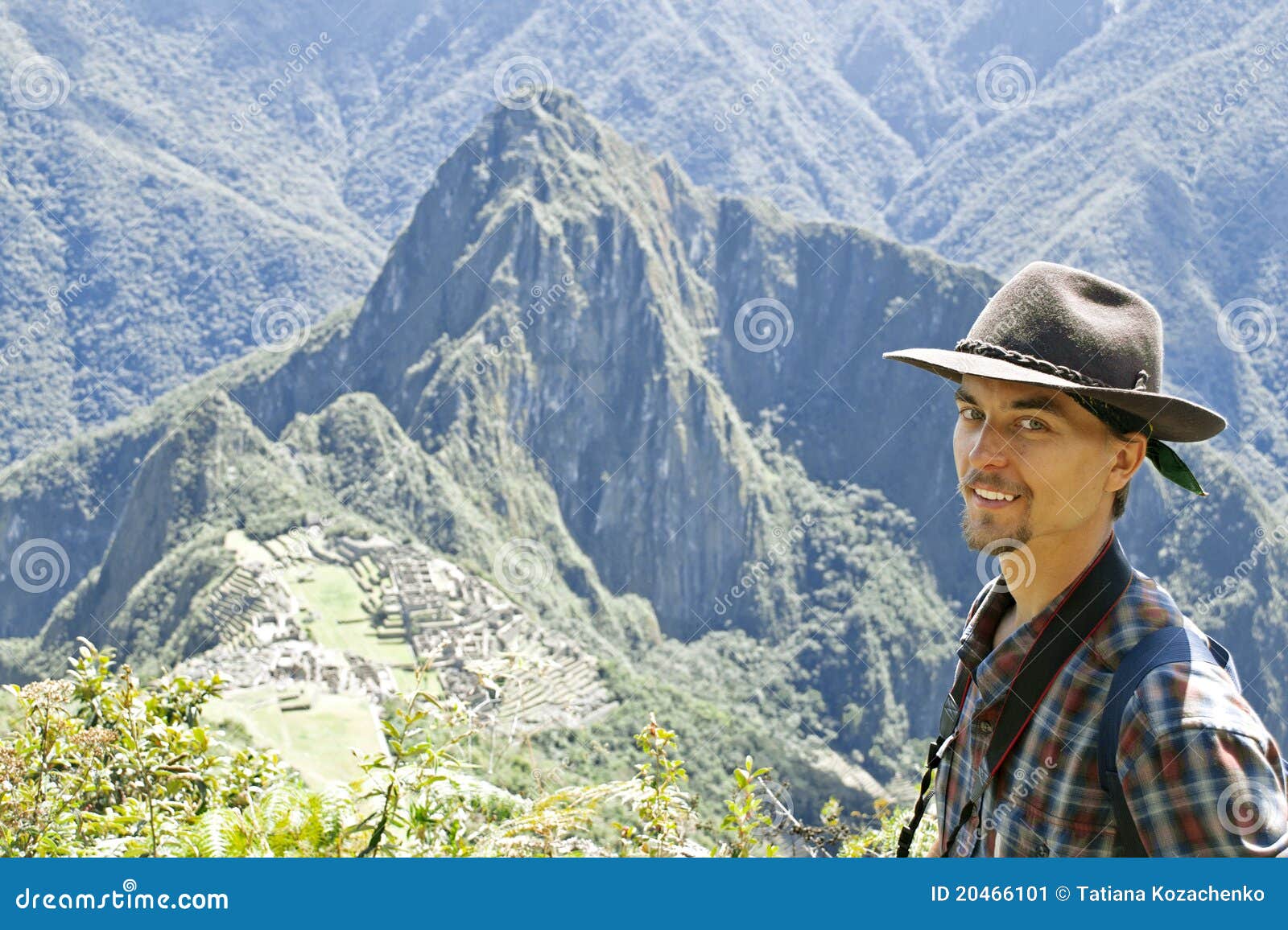 Tourist on Machu Picchu stock image. Image of brown, hike - 20466101