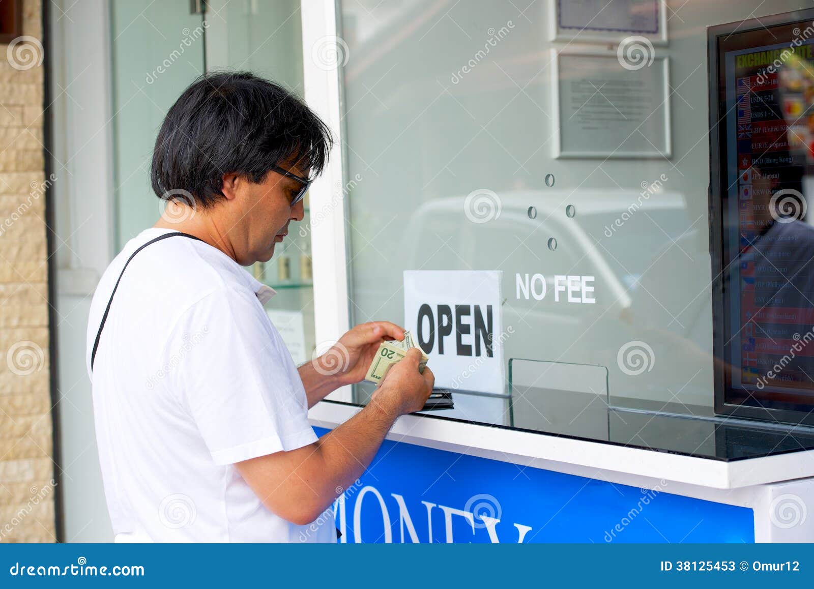 Tourist Man Exchange the Dollars Stock Image - Image of loan, banking ...