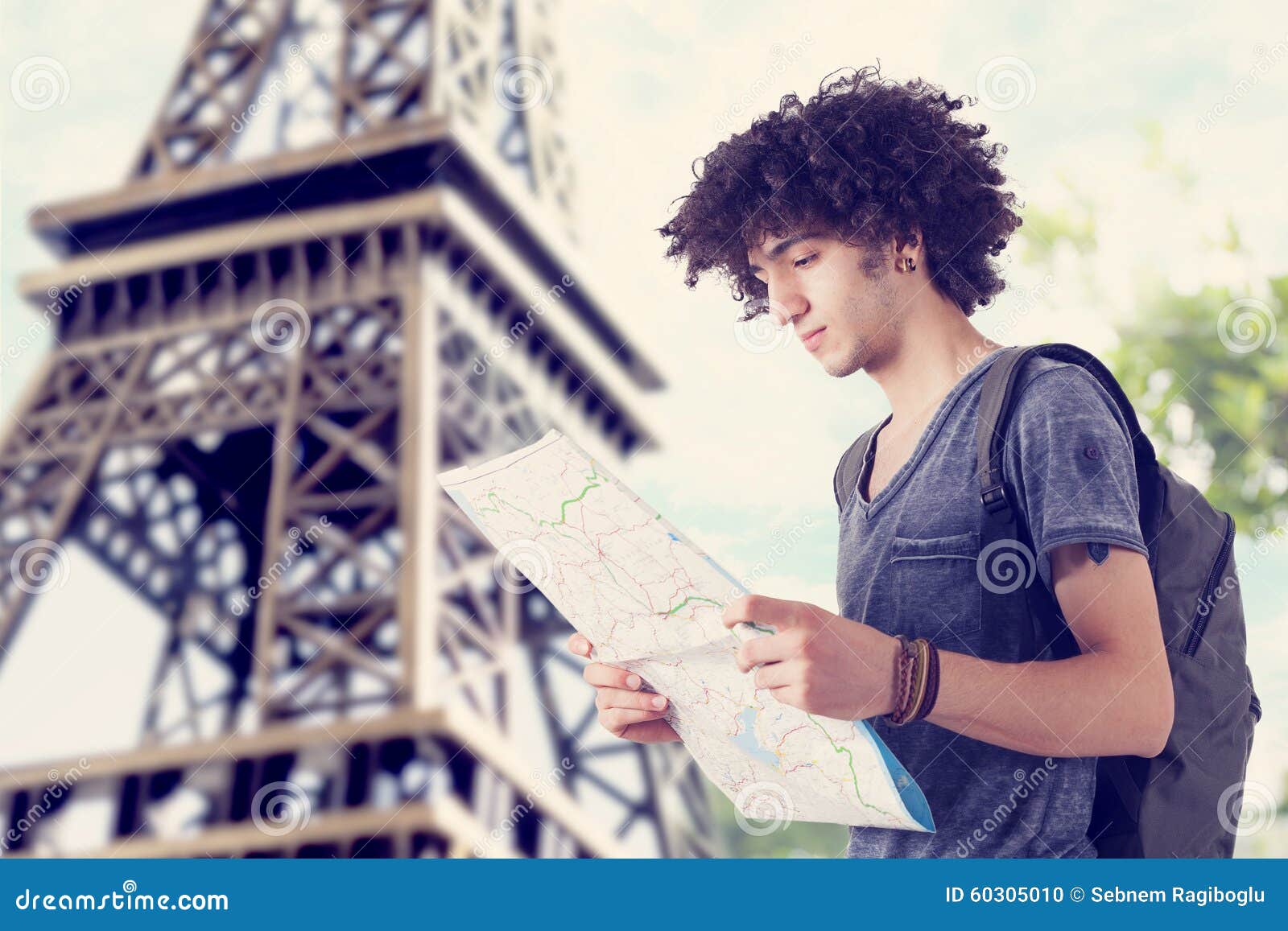 Tourist man looking map stock photo. Image of middle - 60305010