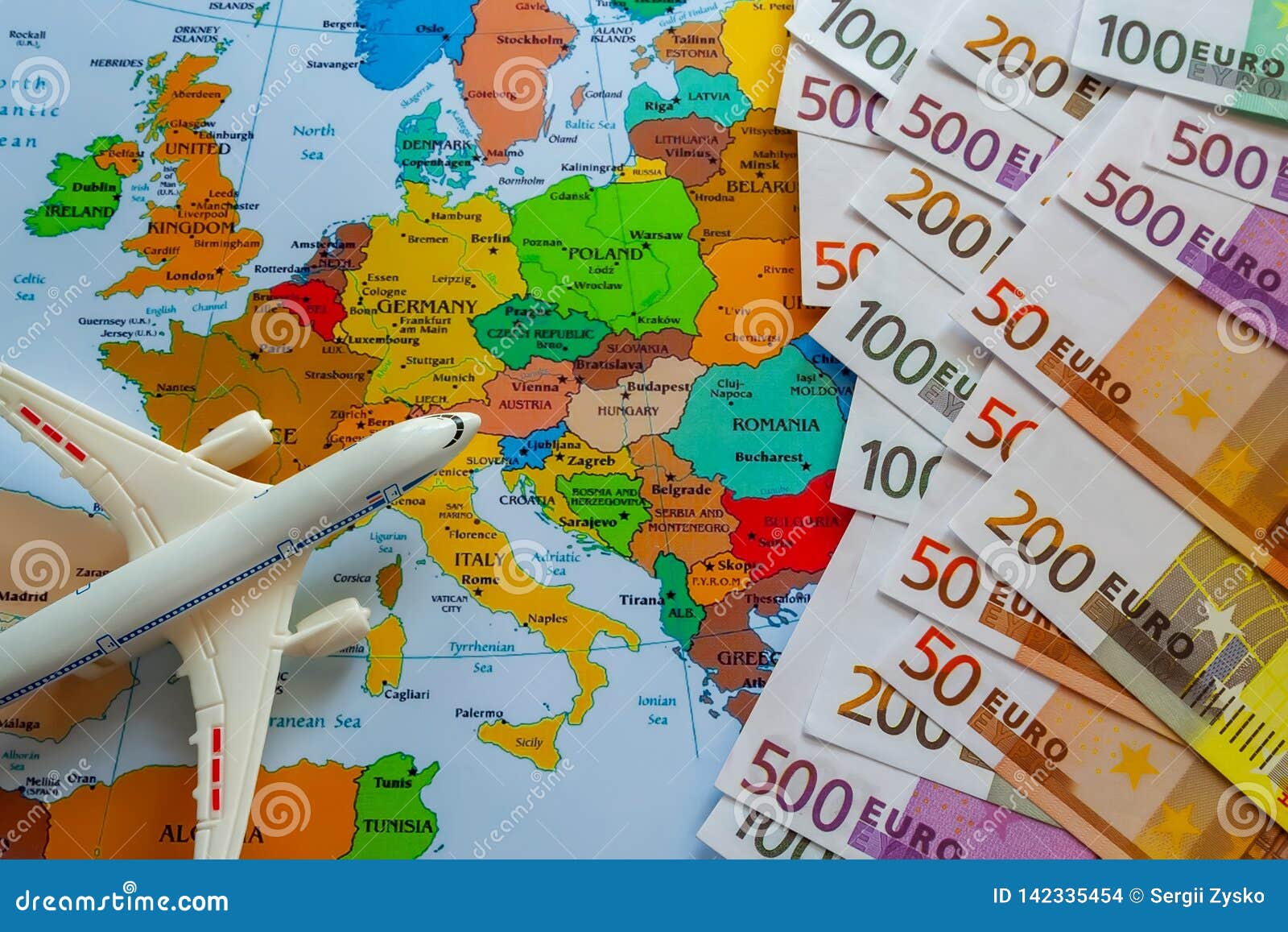 Tourist Map of Europe for Travel Stock Photo - Image of globe, airline ...