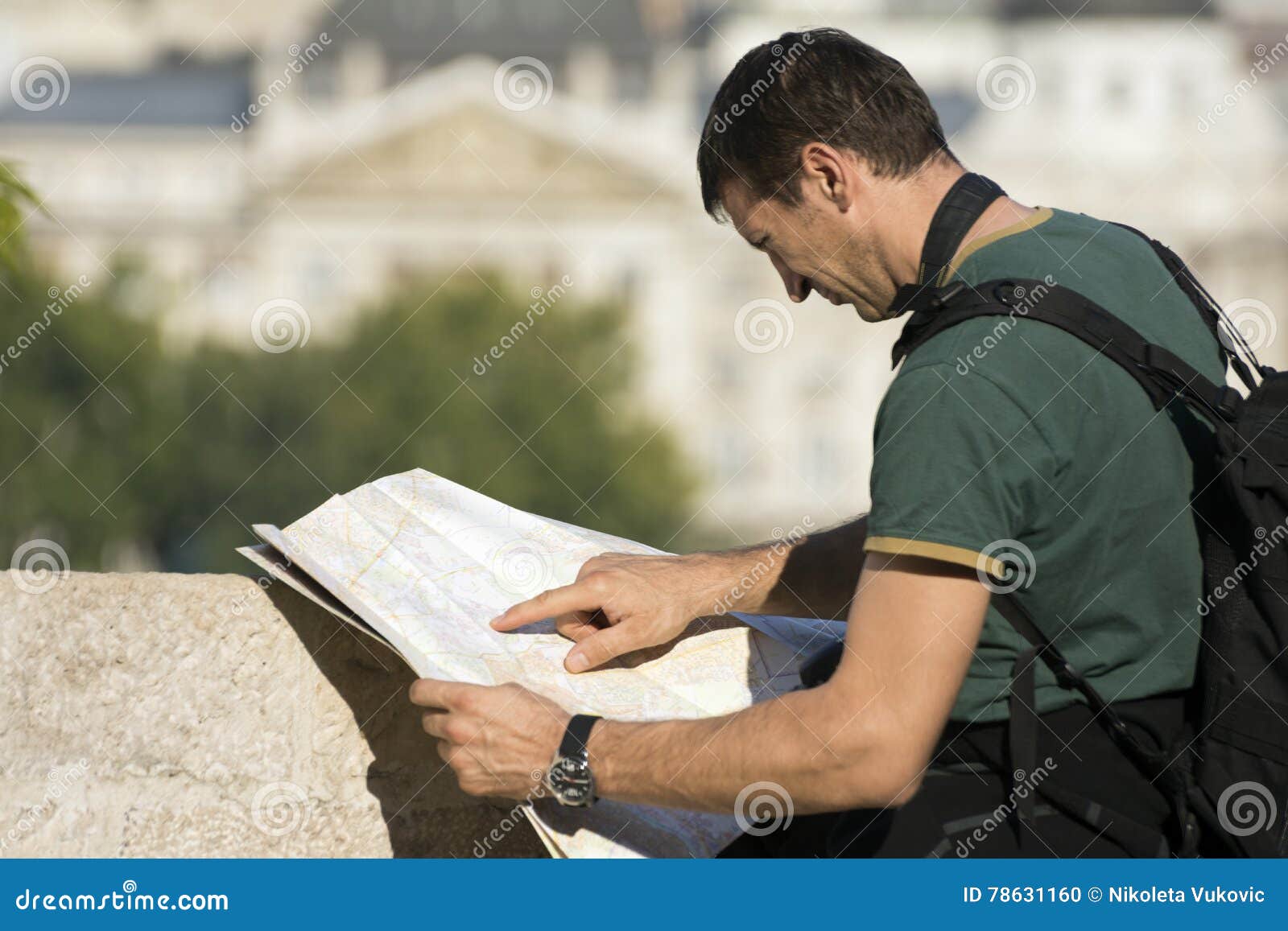 Tourist with map stock photo. Image of tourist, travel - 78631160
