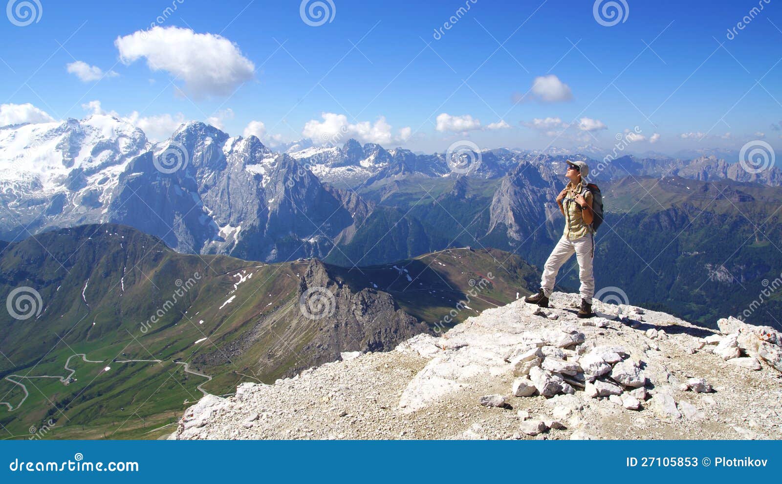 Tourist in mountain. stock image. Image of outdoors, dolomites - 27105853