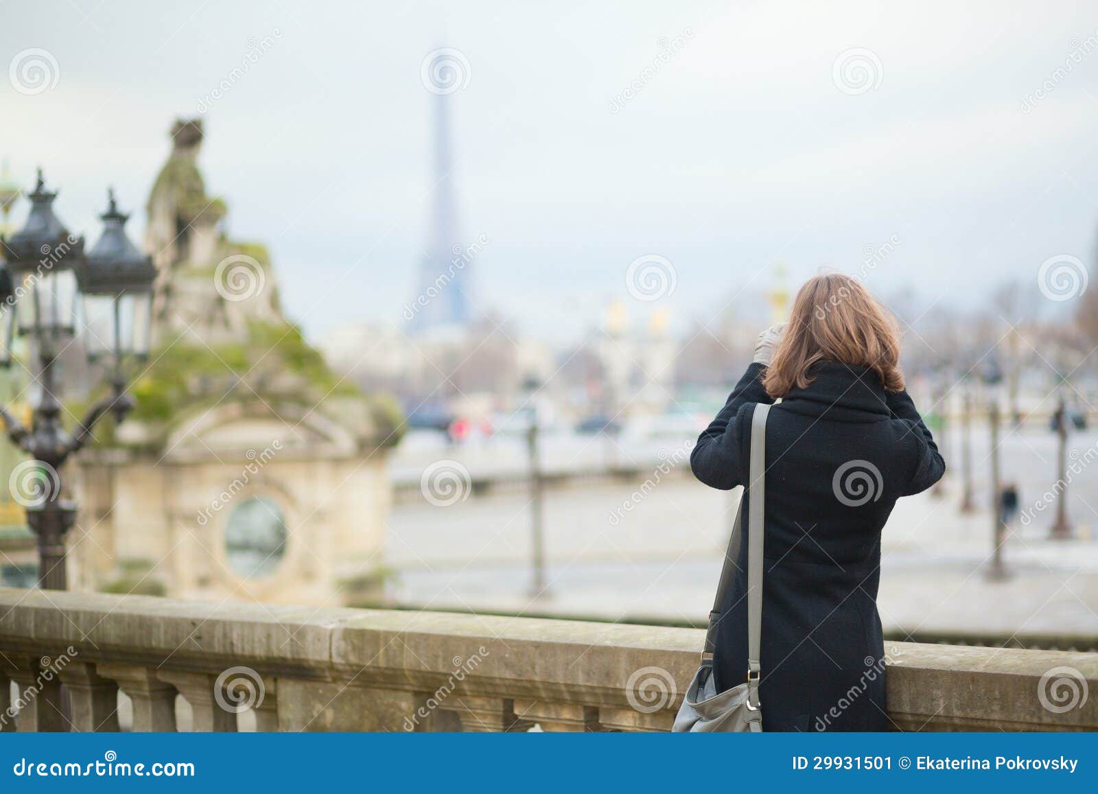 Tourist in Paris Taking Picture Stock Image - Image of happy, casual ...