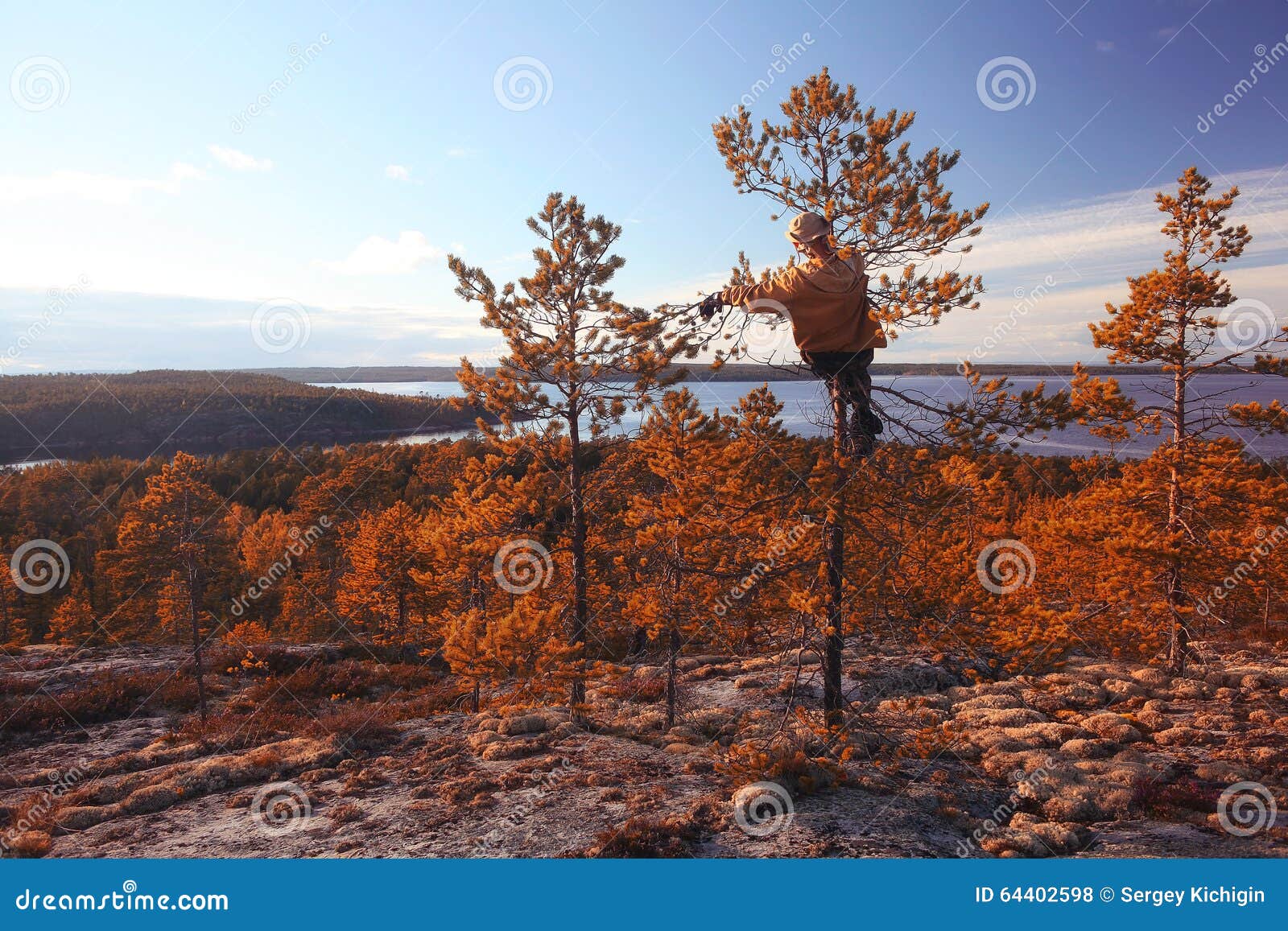 Tourist Resting in Mountains at Sunset Stock Photo - Image of person ...