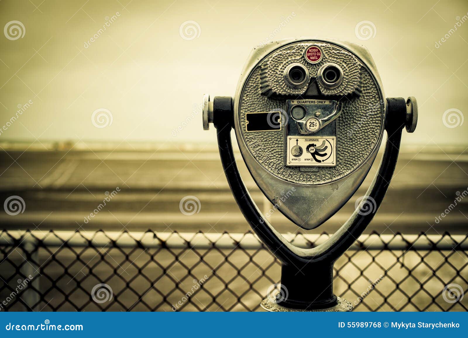 Tourist Retro Coin Operated Binoculars on the Beach Stock Photo - Image ...