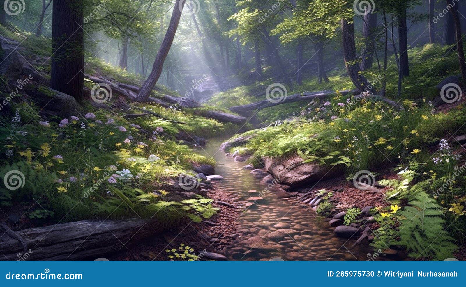 Tourist Route. a Bumpy Path Covered with Stones Hidden in Dense Forest ...