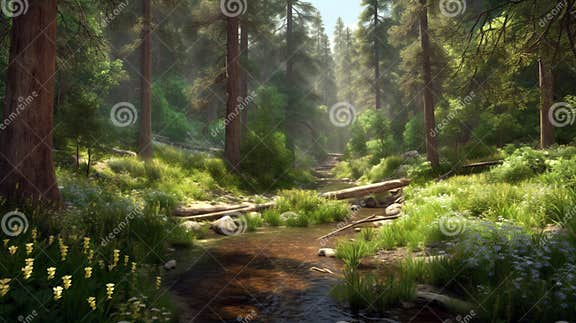 Tourist Route. a Bumpy Path Covered with Stones Hidden in Dense Forest ...