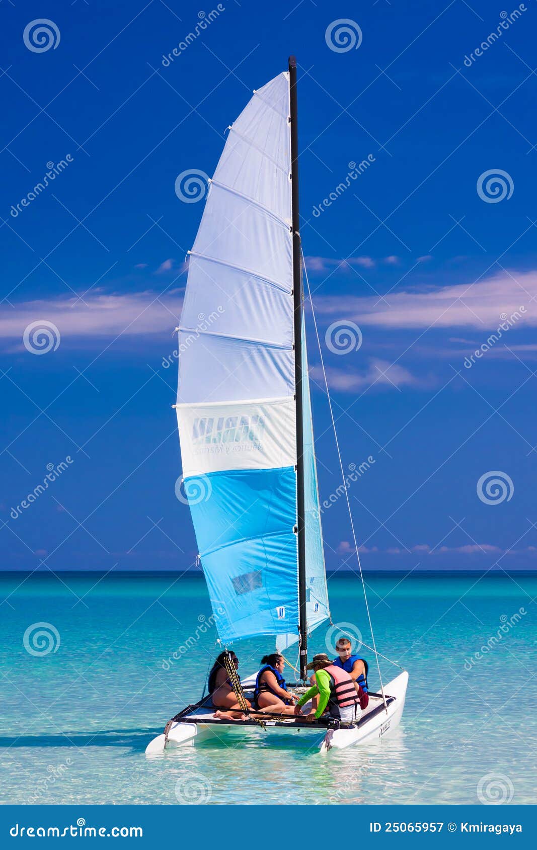 Tourist Sailing in a Catamaran on a Cuban Beach Editorial Photography ...