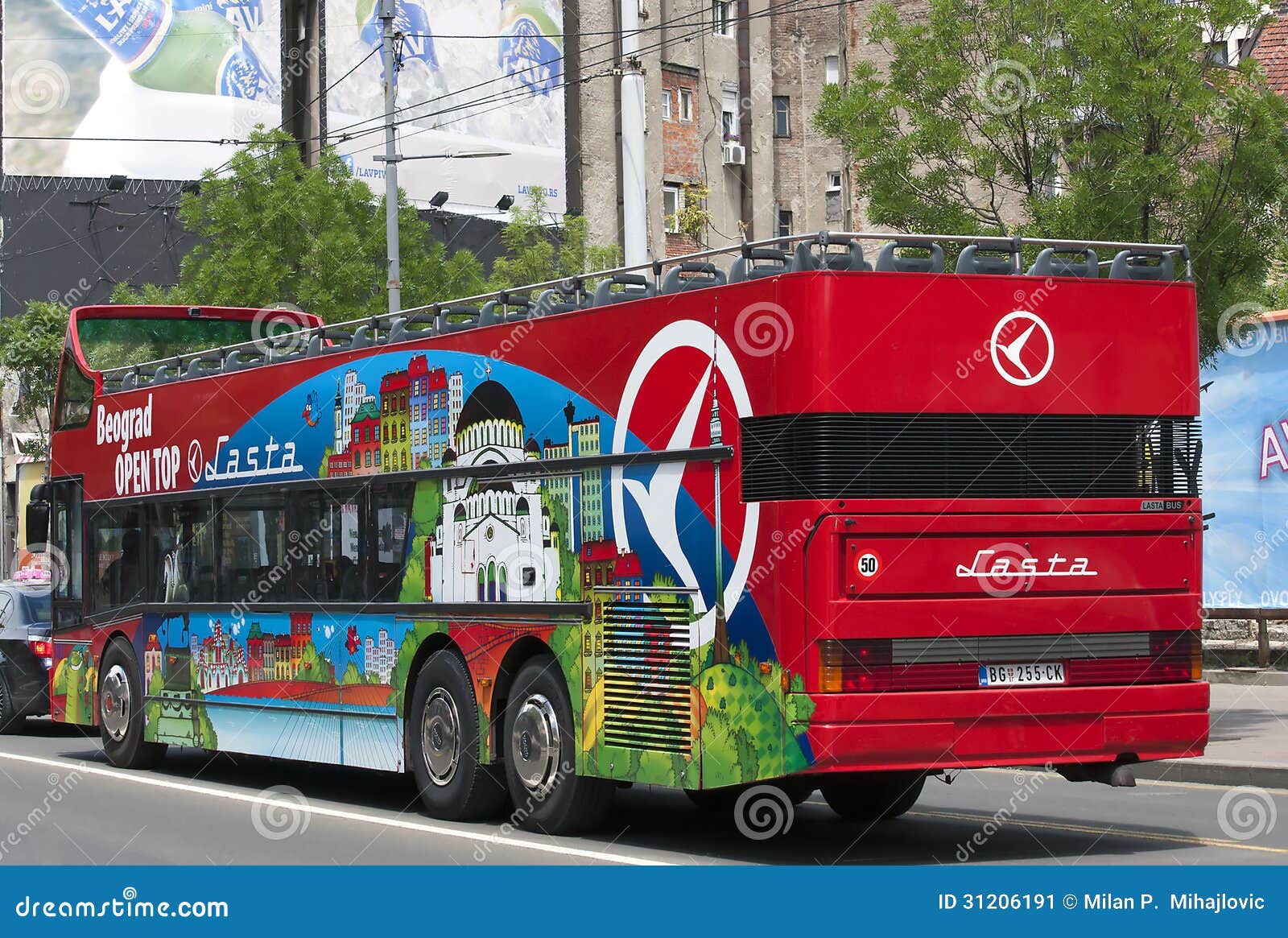 Tourist sightseeing bus editorial photo. Image of belgrade - 31206191