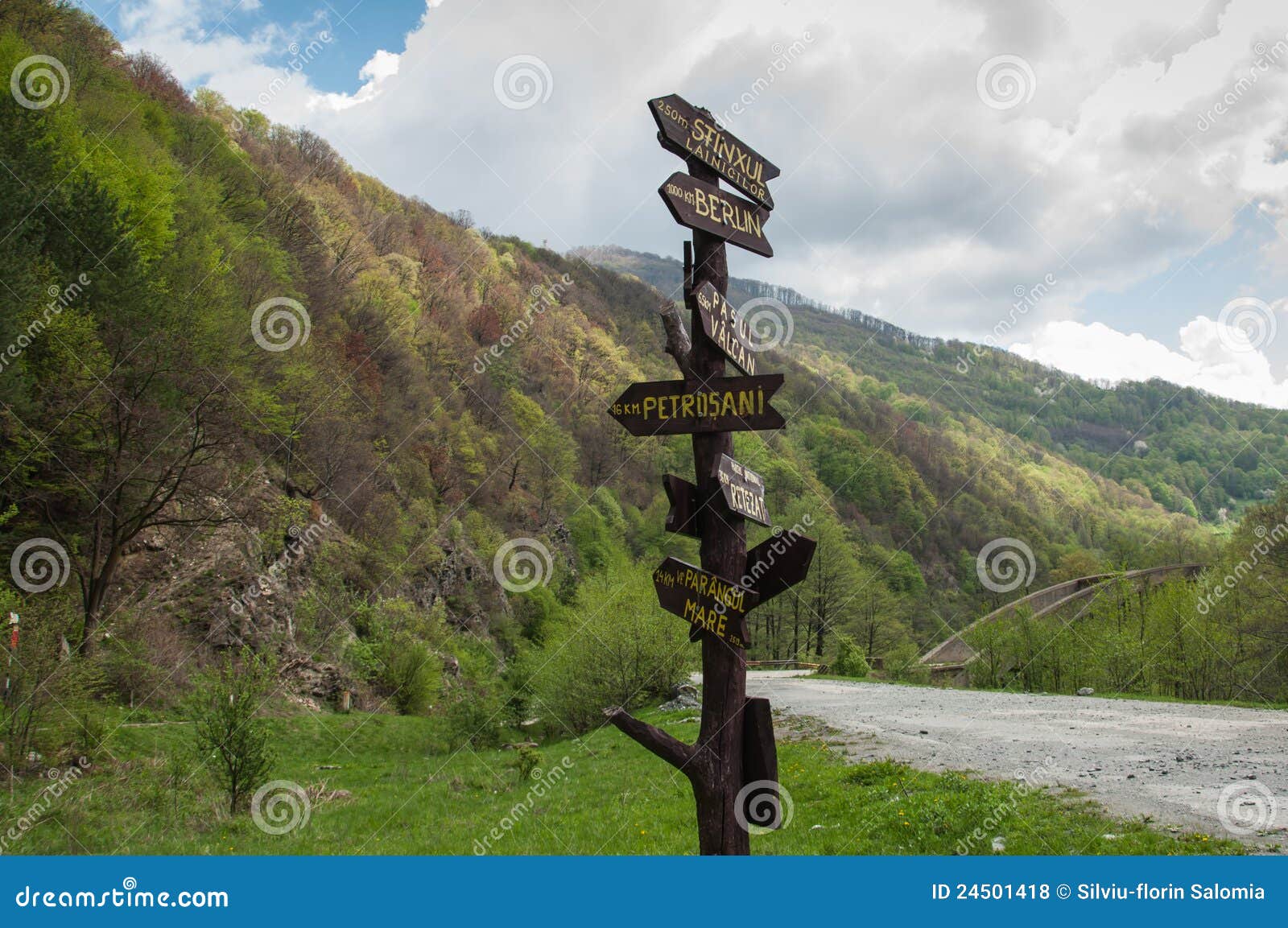 Tourist Sign Post Showing Hiking Trails Stock Photo - Image of tourism ...