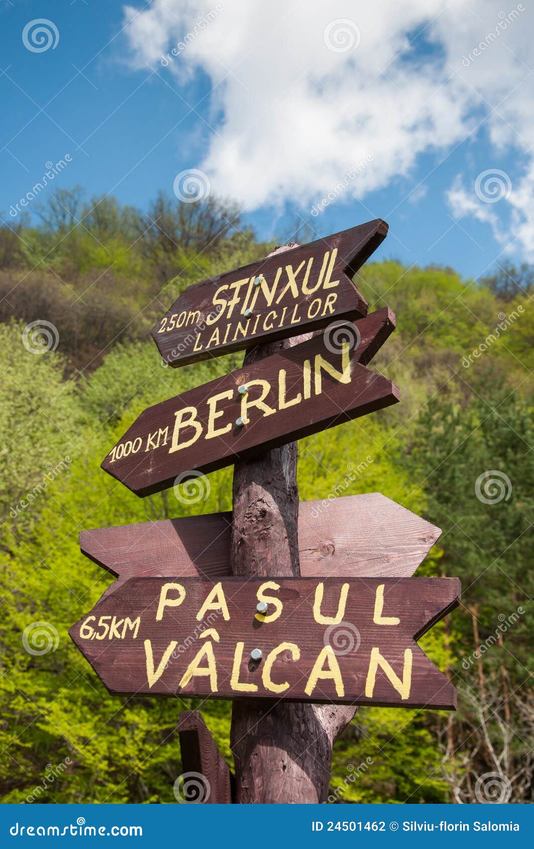 Tourist Sign Post Showing Various Destinations Stock Photo - Image of ...