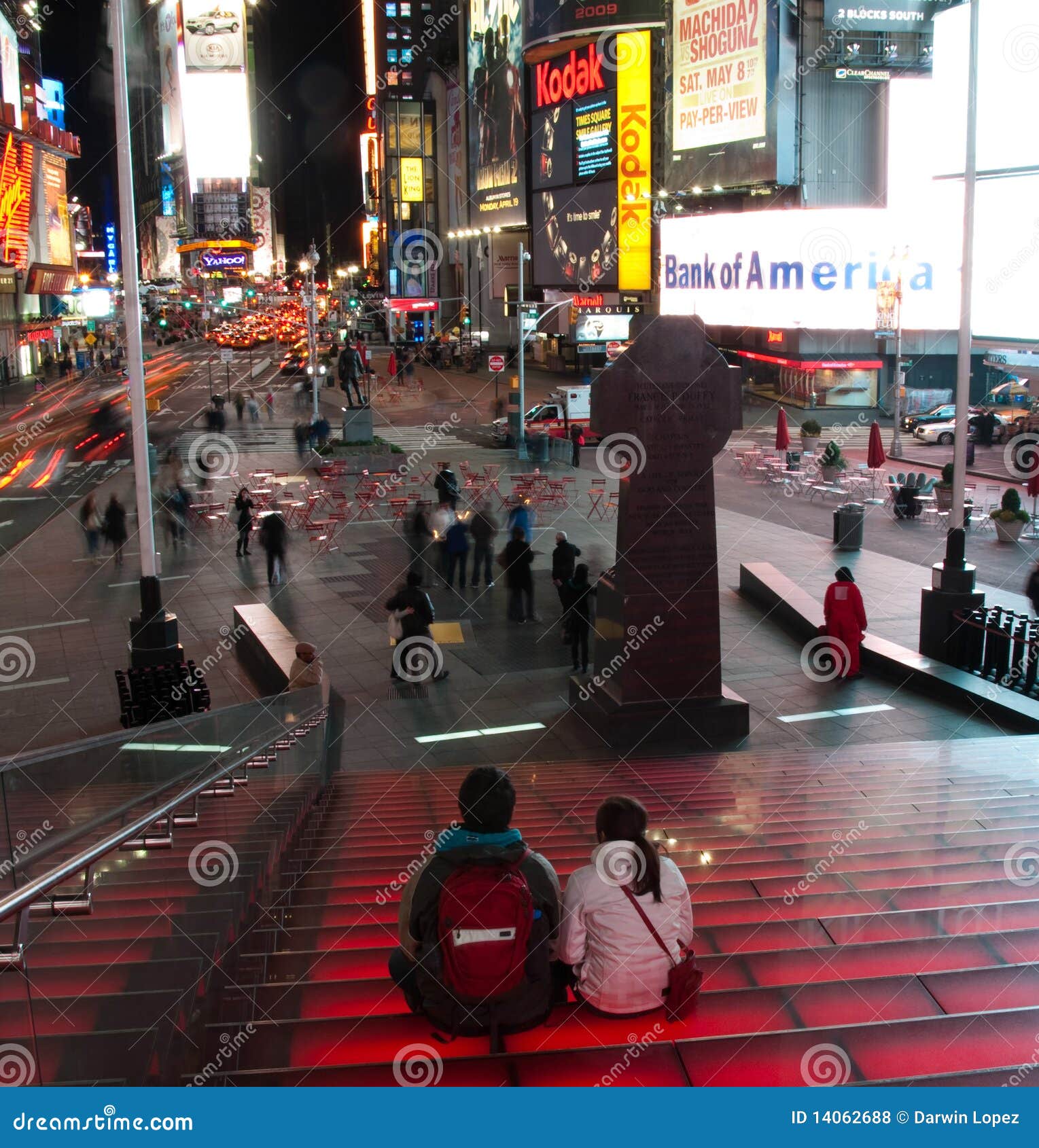 Tourist Sitting on Times Square Steps Editorial Stock Photo - Image of ...