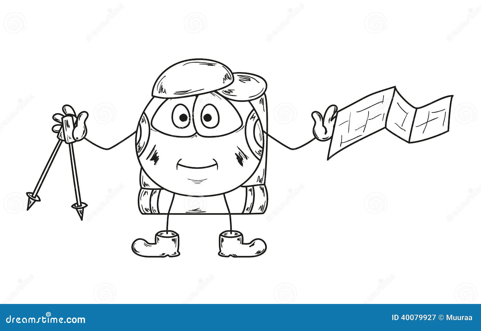 Tourist sketch stock vector. Illustration of guide, hiker - 40079927