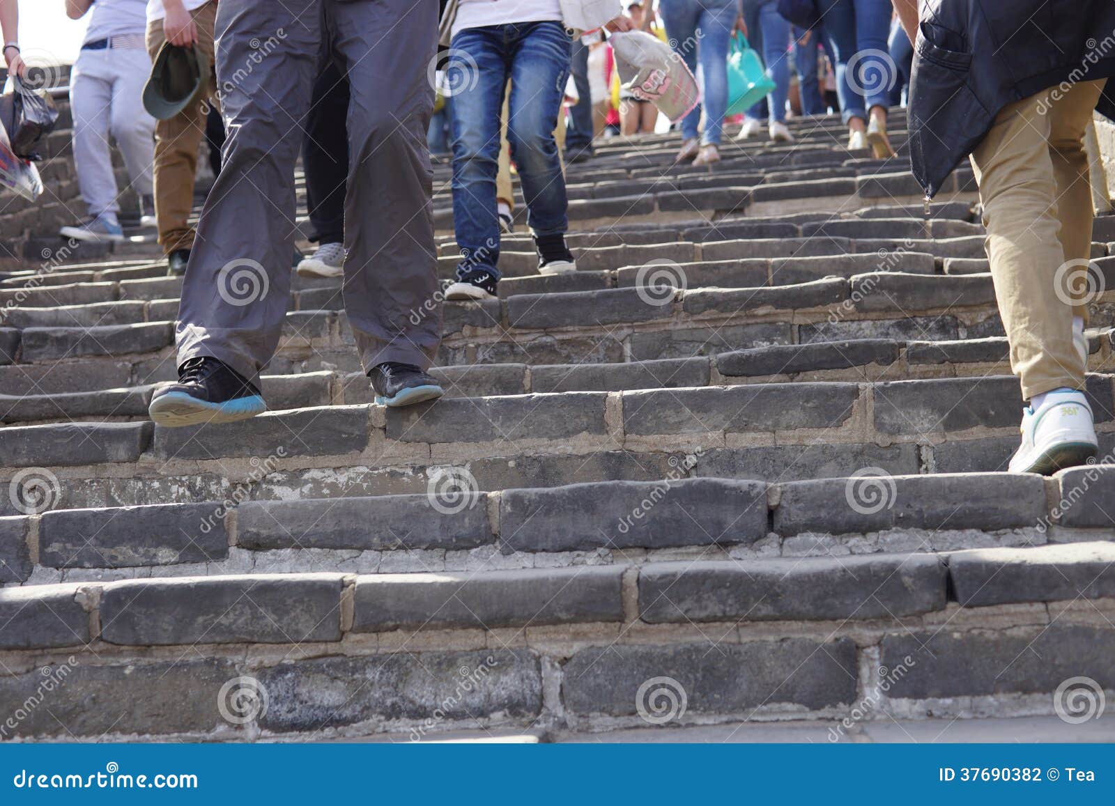 Tourist on steps stock photo. Image of hiker, road, wall - 37690382