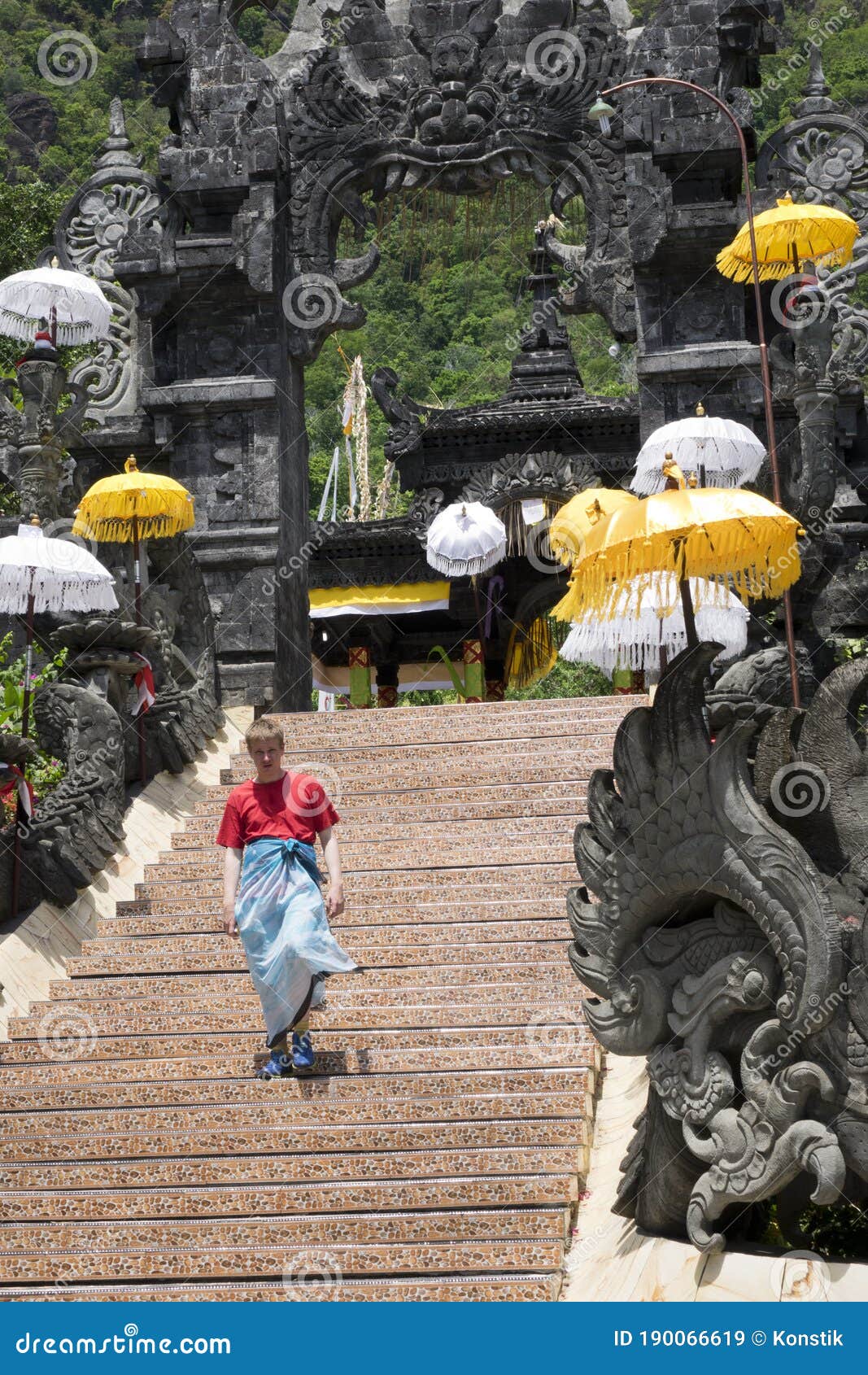 Tourist on the Steps of the Temple. Indonesia Stock Image - Image of ...