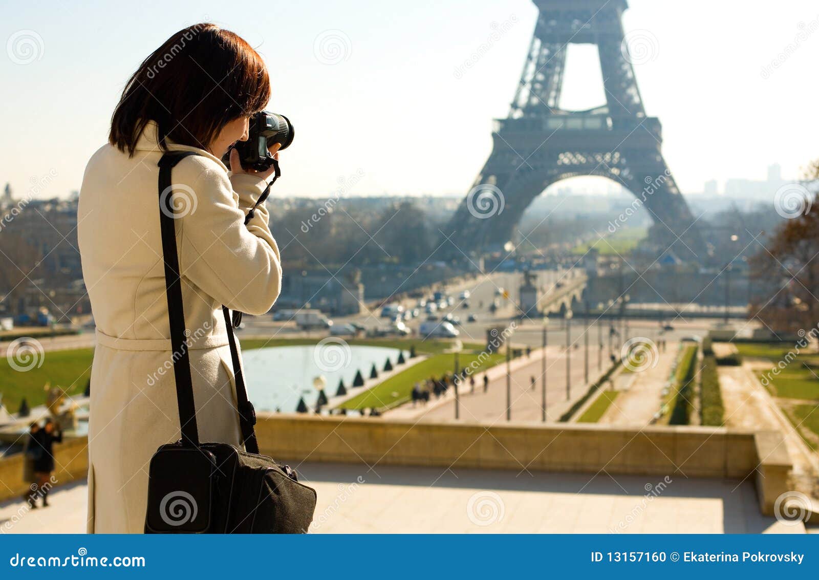 Tourist Taking a Picture of the Eiffel Tower Stock Photo - Image of ...
