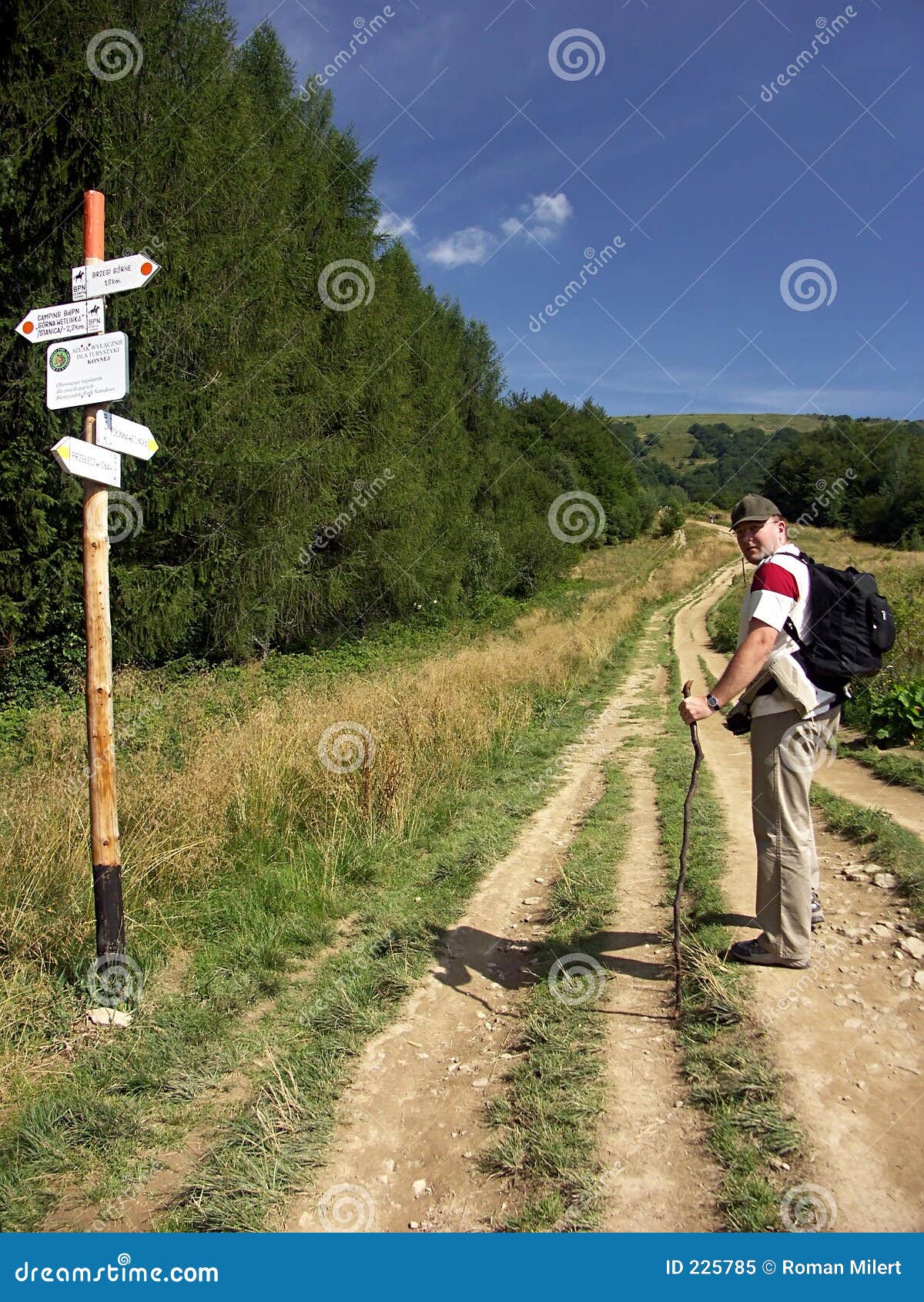 Tourist on a track stock image. Image of routing, guide - 225785