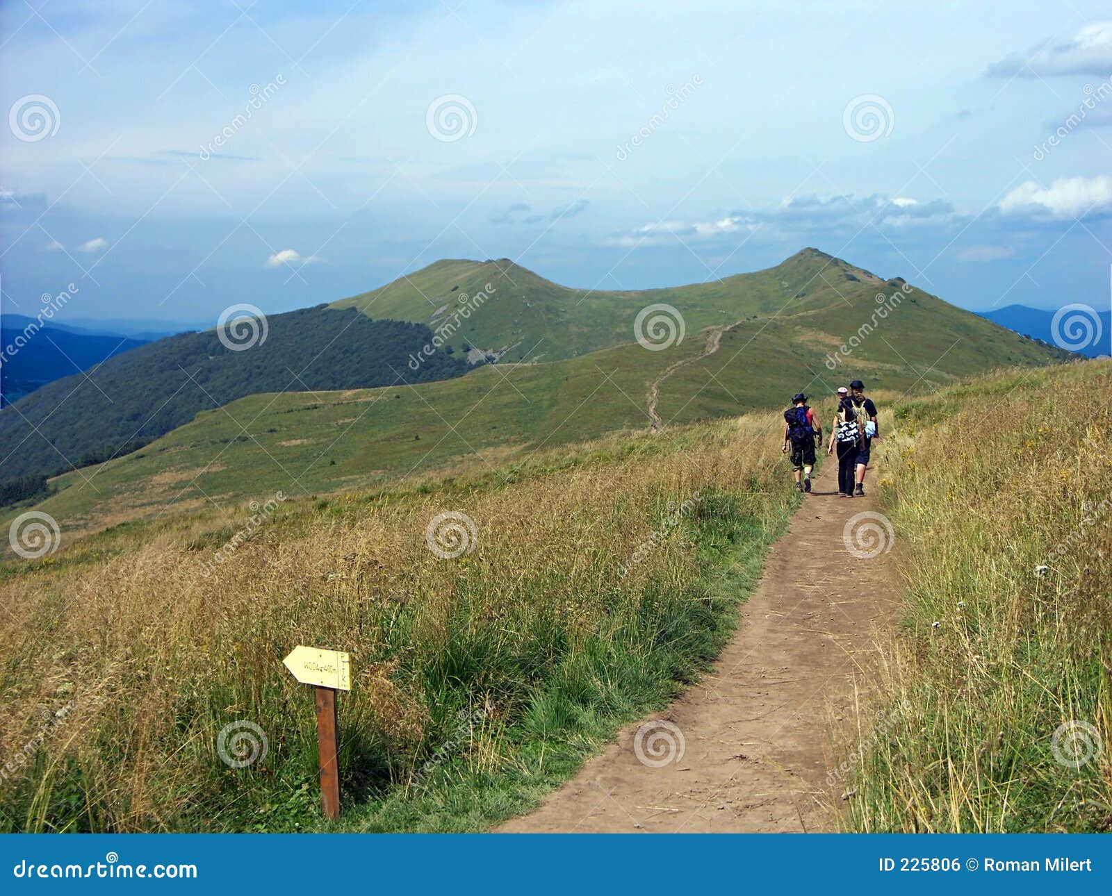On a tourist track stock photo. Image of girls, guide, hiking - 225806