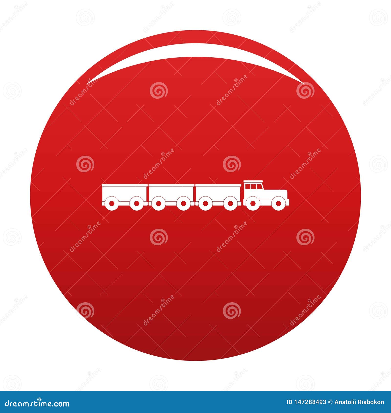 Tourist Train Icon Vector Red Stock Vector - Illustration of passenger ...