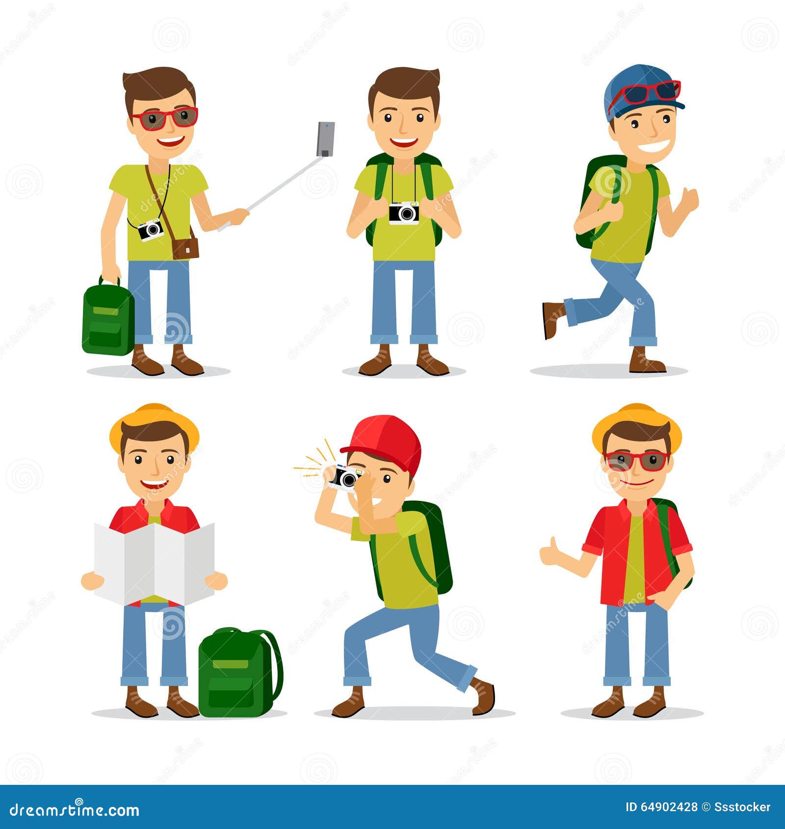 Tourist Travel Character Vector Stock Vector - Illustration of hiking ...