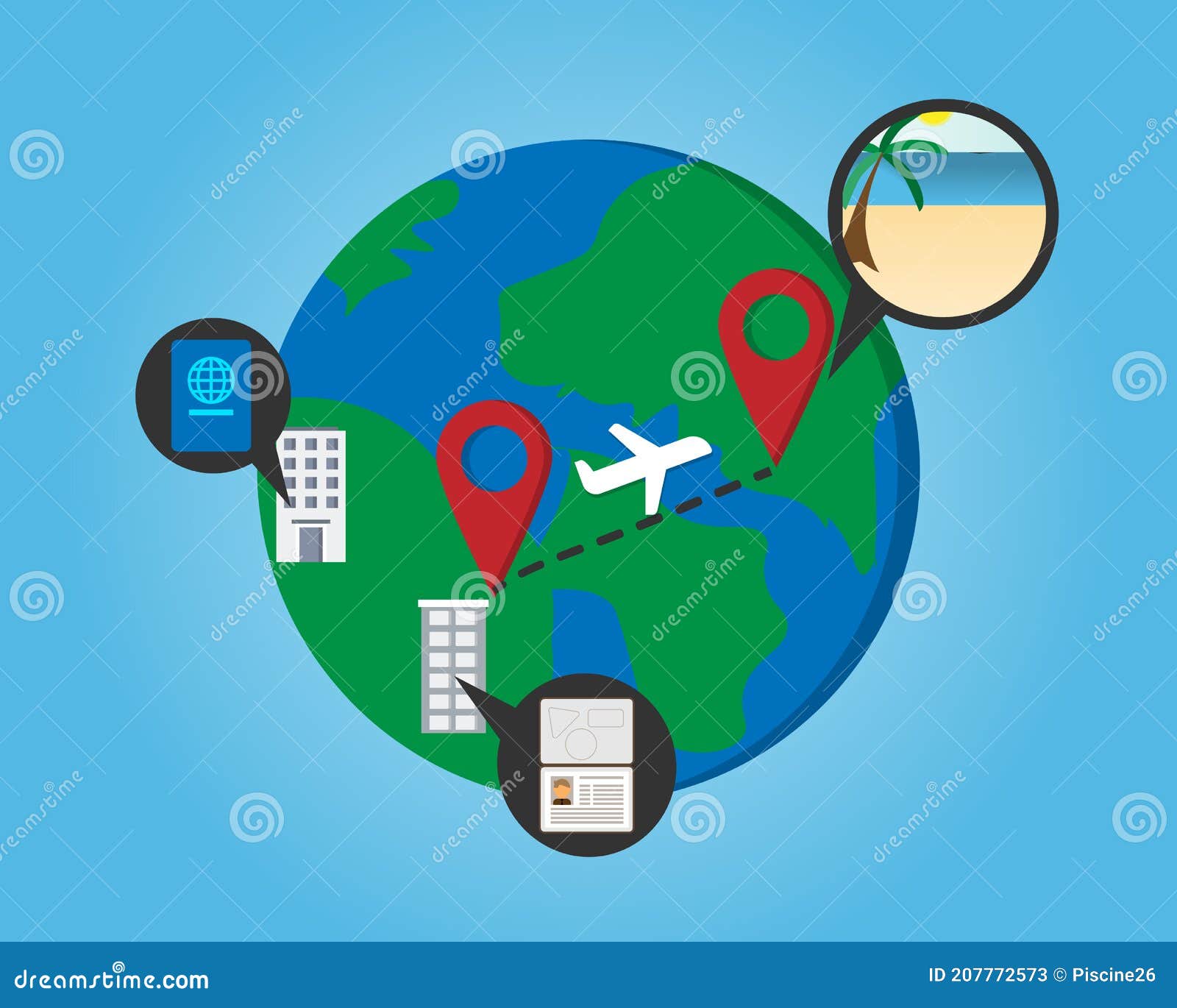 Tourist Visa Process To Get Visas for Travelling Overseas Vector Stock ...