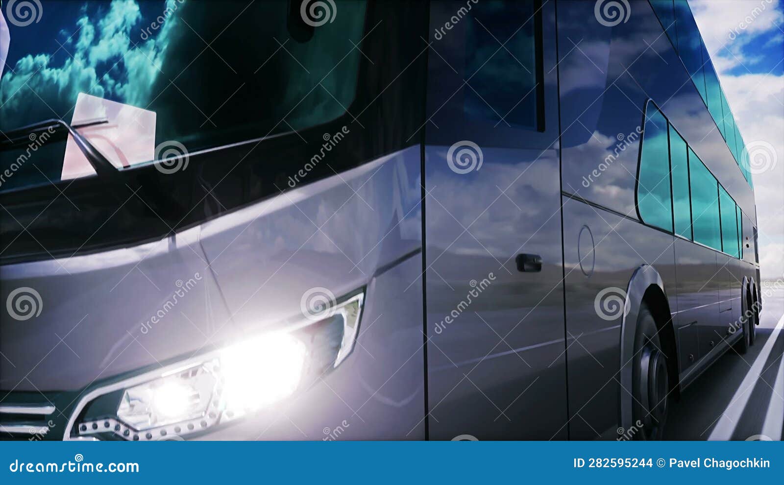 Touristic Grey Bus on Highway. Very Fast Driving. Stock Footage - Video ...