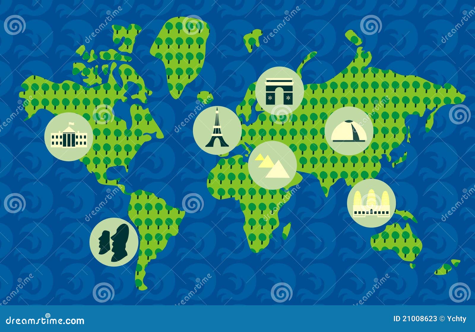 Touristic Map of the World in Vector Stock Vector - Illustration of ...