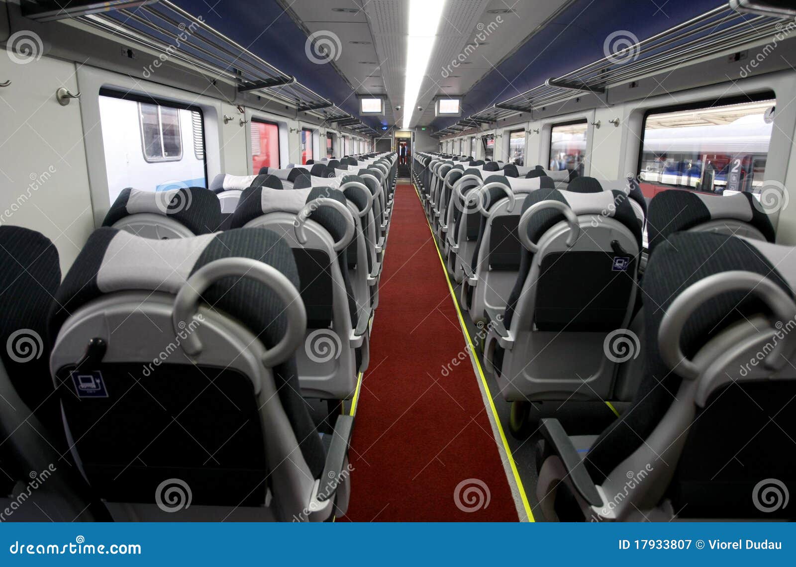 Touristic Passenger Train Interior Stock Image - Image of railroad ...