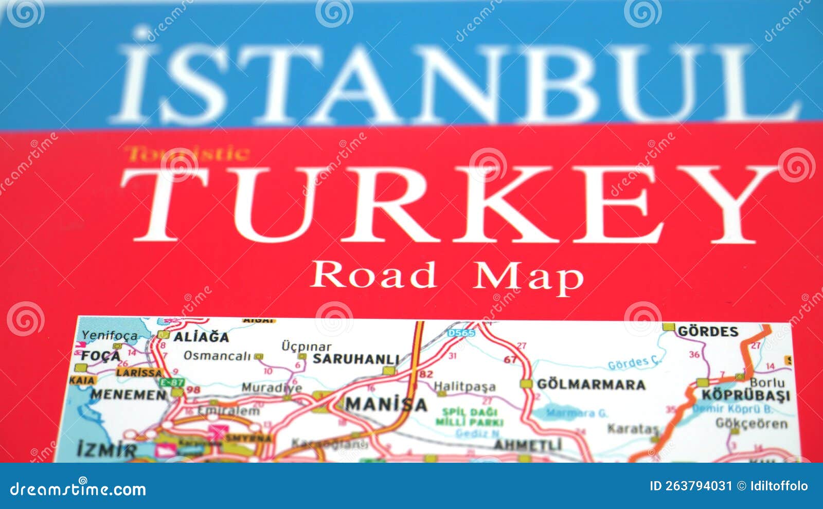 Touristic Road Maps of Turkey, Istanbul in Turkish Language Stock Image ...