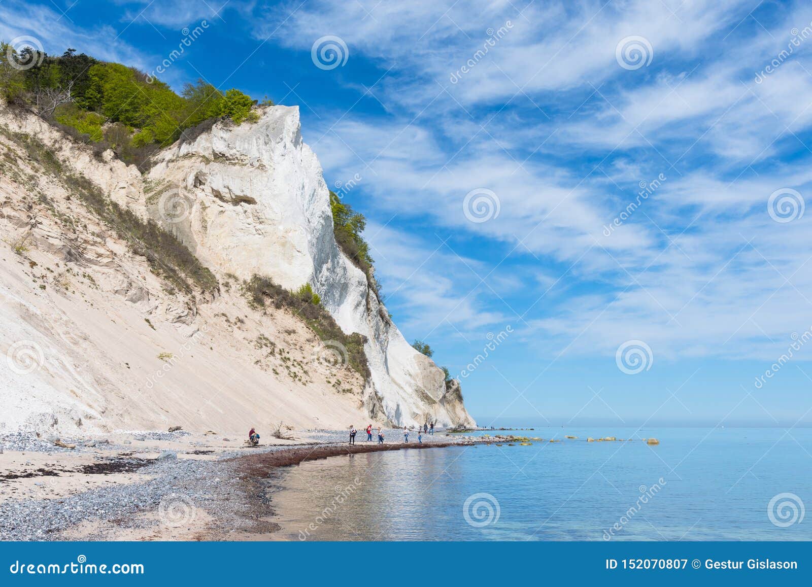 Tourists at the Beach of Mons Klint Chalk Cliffs Editorial Photography ...