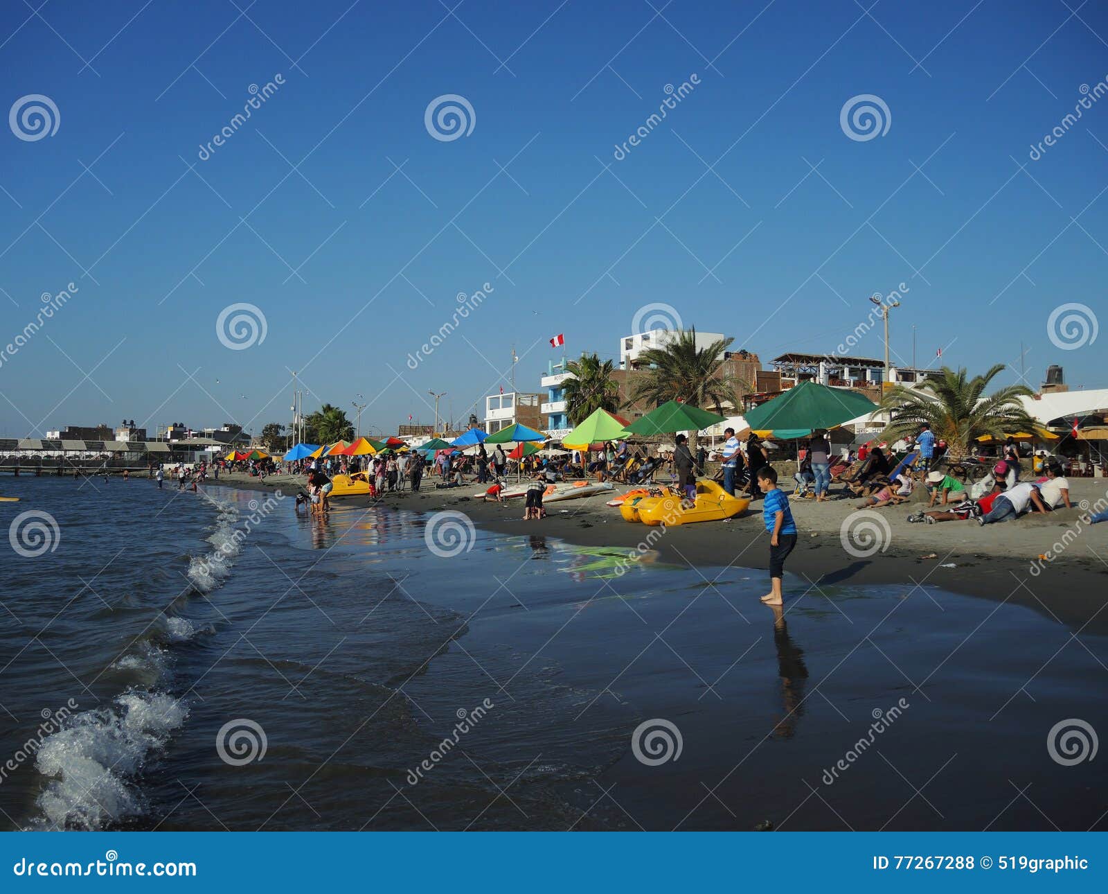 Tourists in the Beach, Paracas, Peru. Editorial Stock Photo - Image of ...
