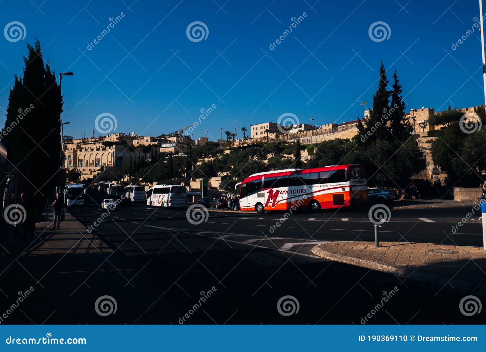 Tourists in Buses, City of Jerusalem Israel Editorial Image - Image of ...