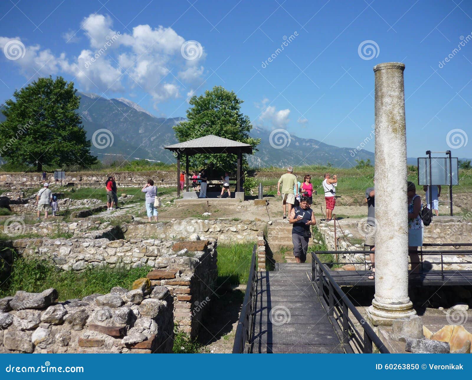 Tourists in Dion, Greece editorial image. Image of historical - 60263850