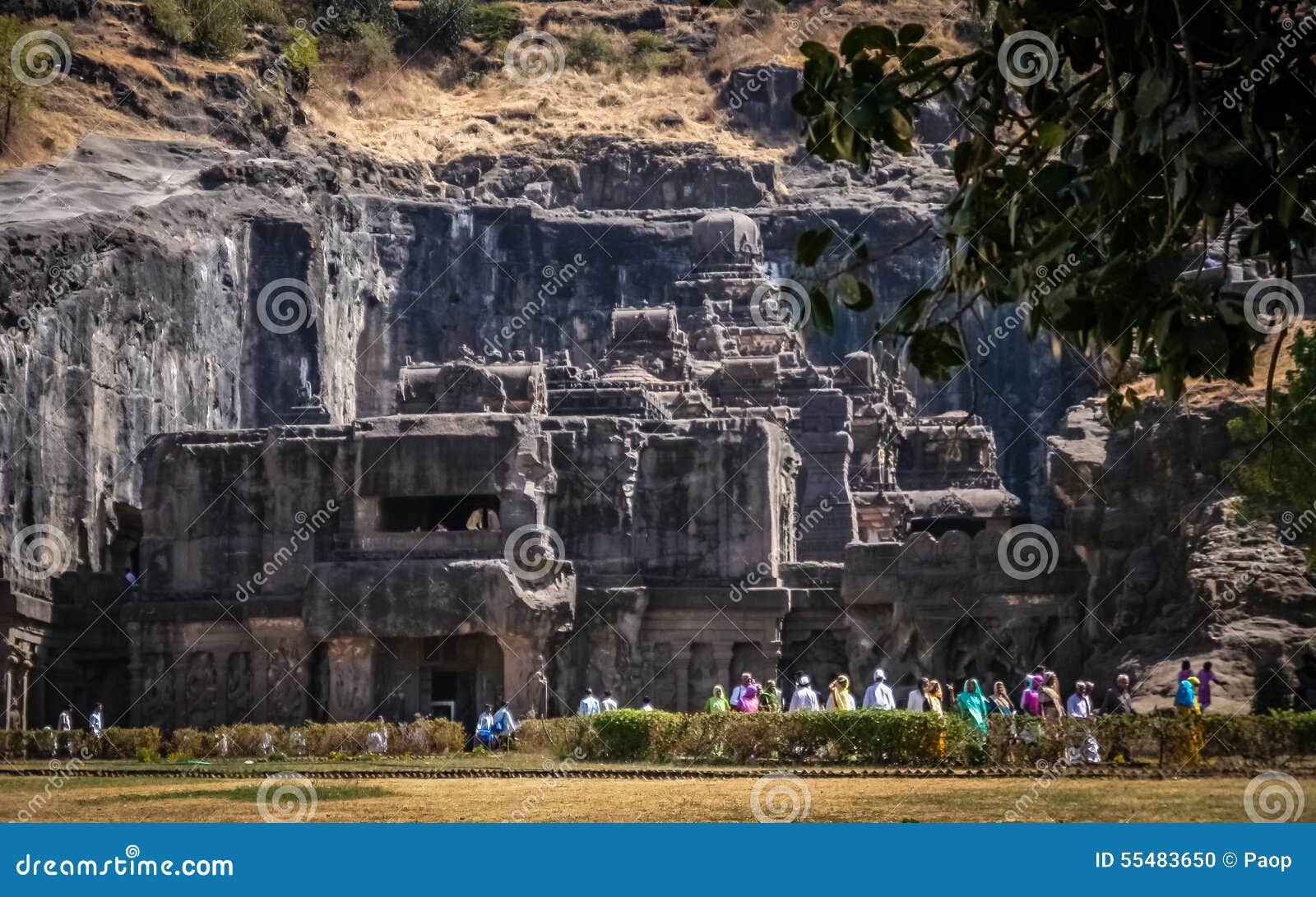Tourists in Ellora caves editorial image. Image of asian - 55483650