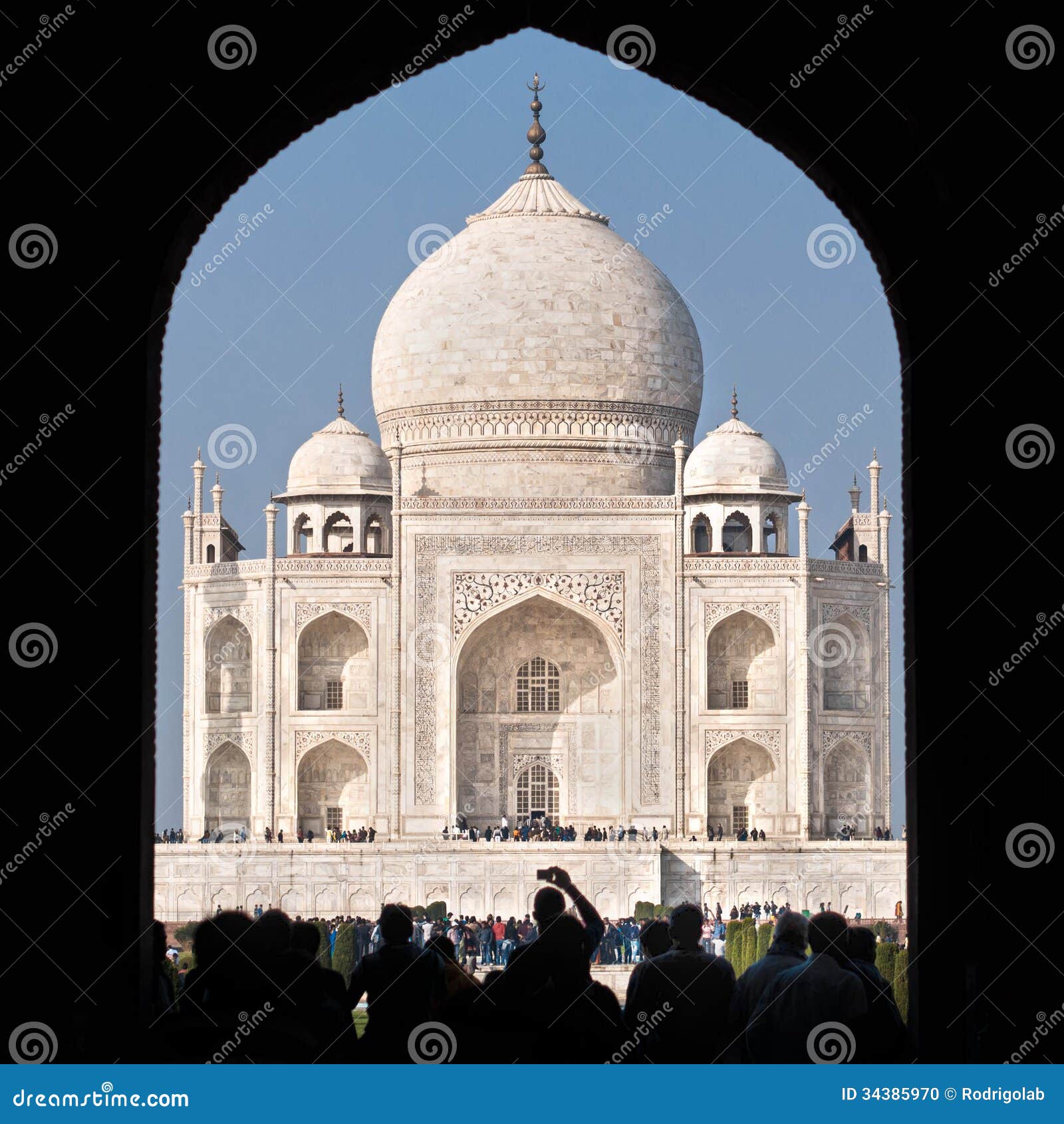 Tourists Entering the Taj Mahal Complex Stock Photo - Image of people ...